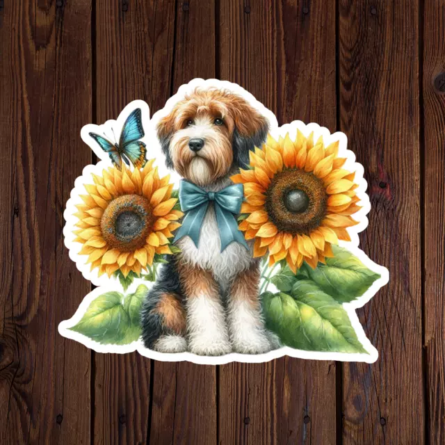 Doodle Sticker Sunflower Dog Cute Animal Pet Novelty Laptop Sticker ...