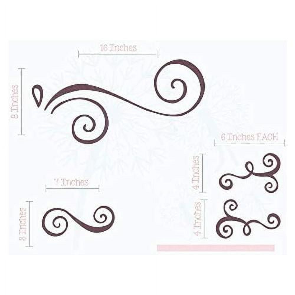 Doodle Swirls 4Pc Set Vinyl Stickers Modern Home Decals Eggplant ...