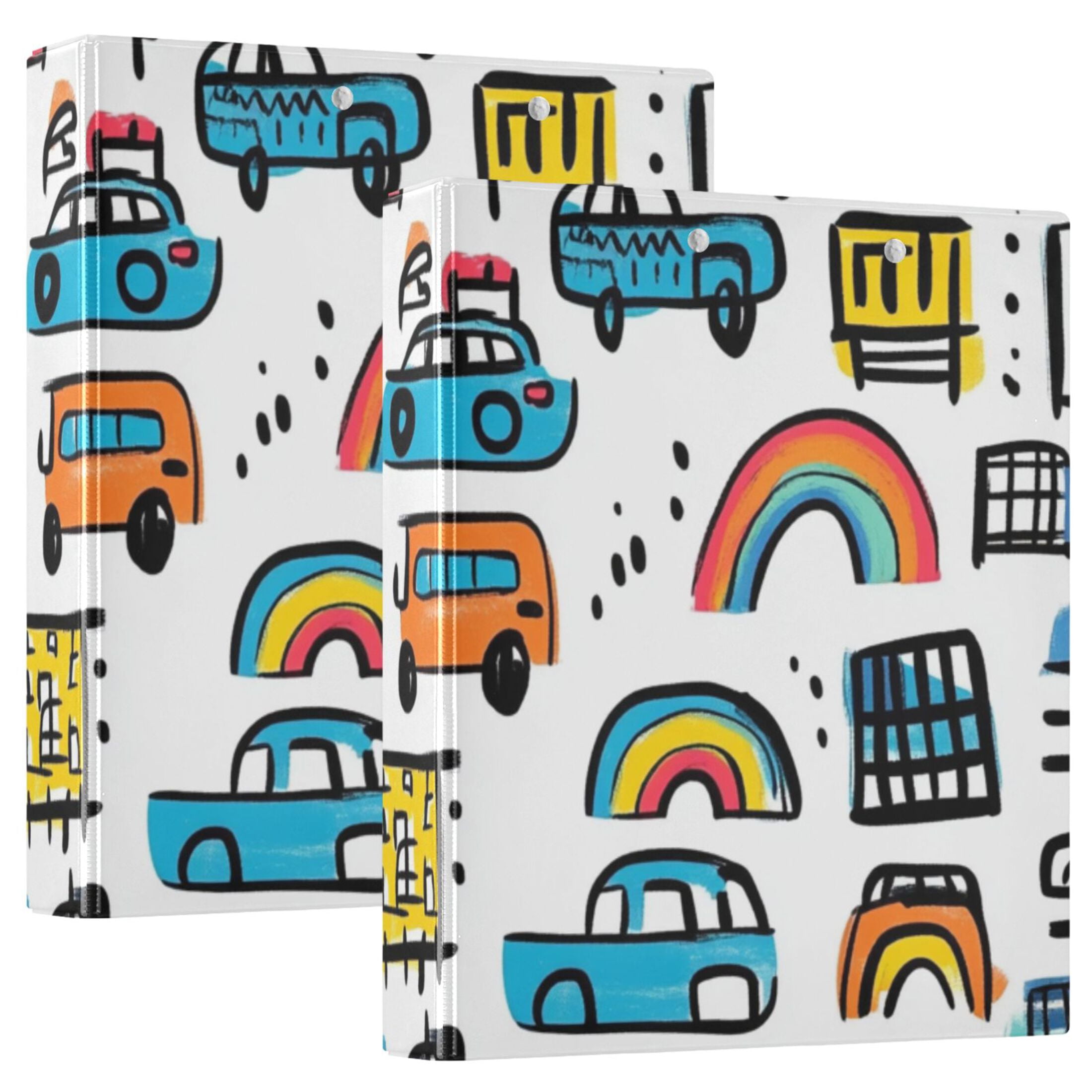 Doodle Traffic 3 Ring Binders 1.5 inch Hardcover File Folders with ...