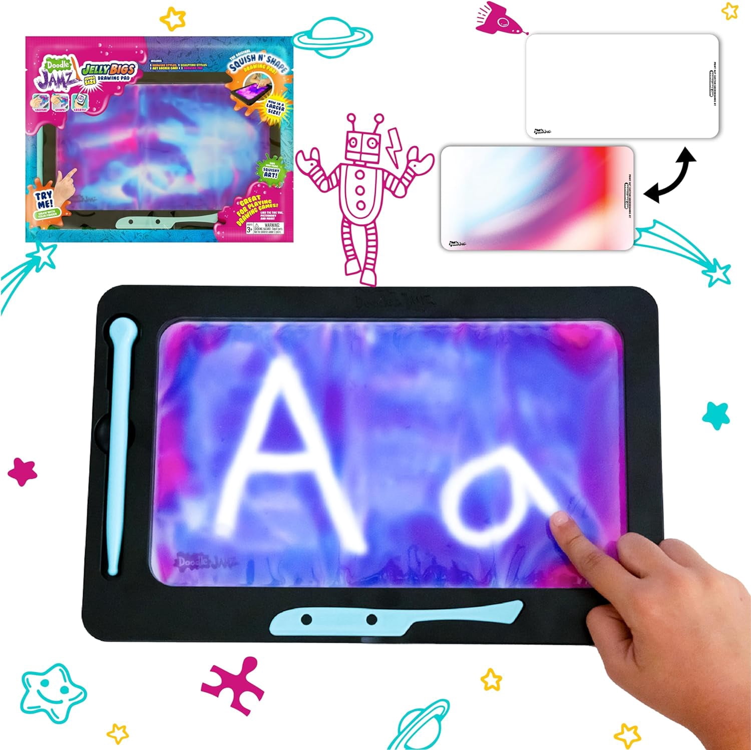 DoodleJamz JellyBIGs, Supersized Sensory Gel Drawing Pad, Filled with ...