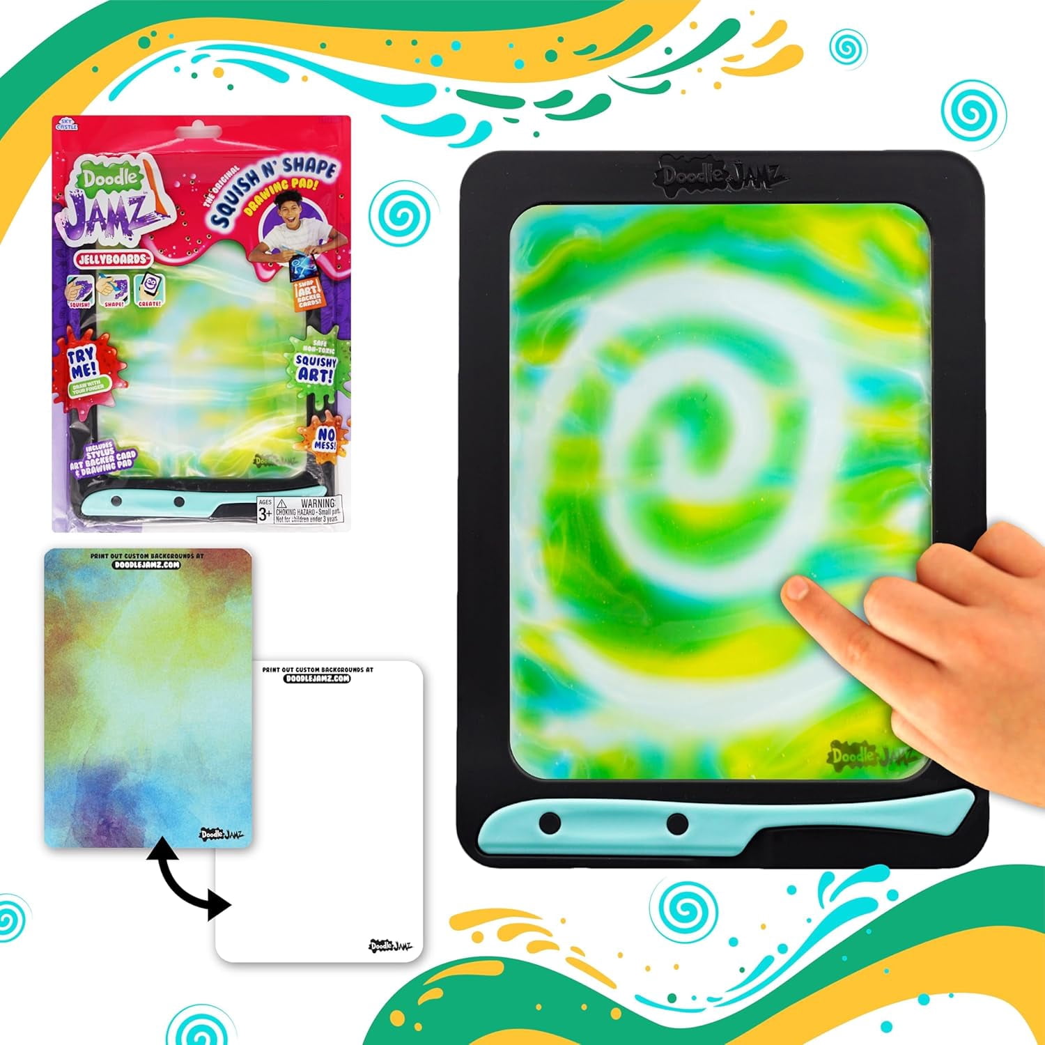 DoodleJamz JellyBoards| Sensory Gel Drawing Pad | No-Mess, Non-Toxic ...