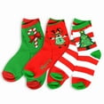 DoodleUS Christmas Kids 3-Pack Red Star Santa Holiday Themed Socks ...