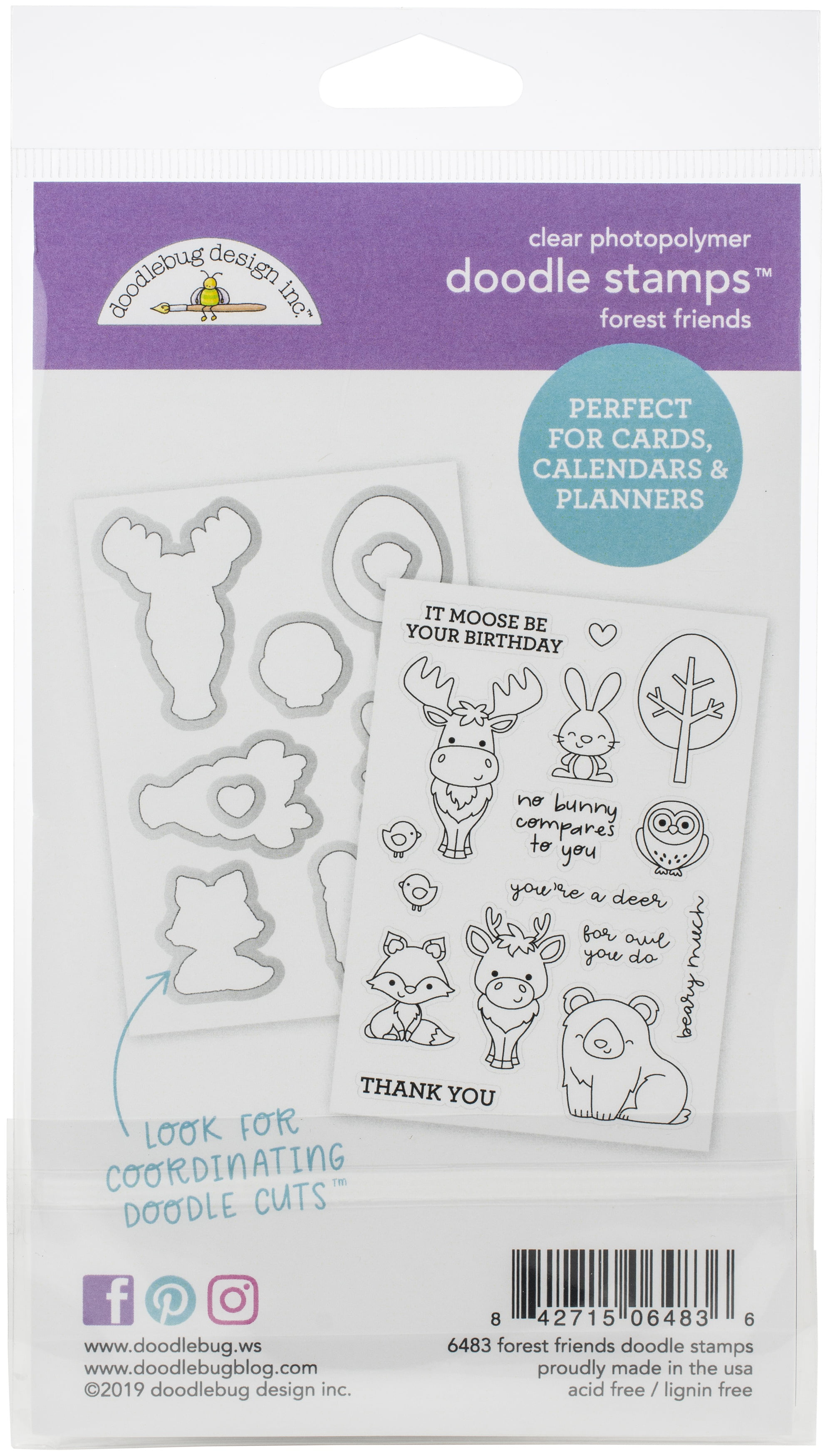 Doodlebug Clear Doodle Stamps-Forest Friends, Winter Wonderland ...