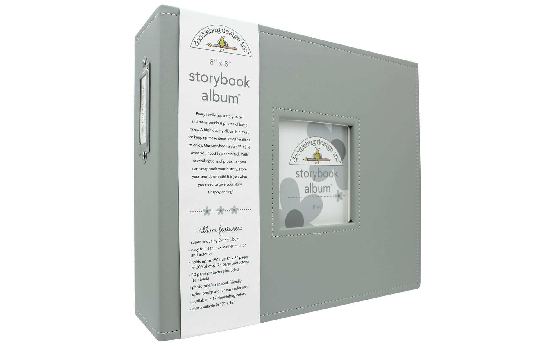 Doodlebug Storybook D-Ring Album 8"X8"-Gray - Walmart.com