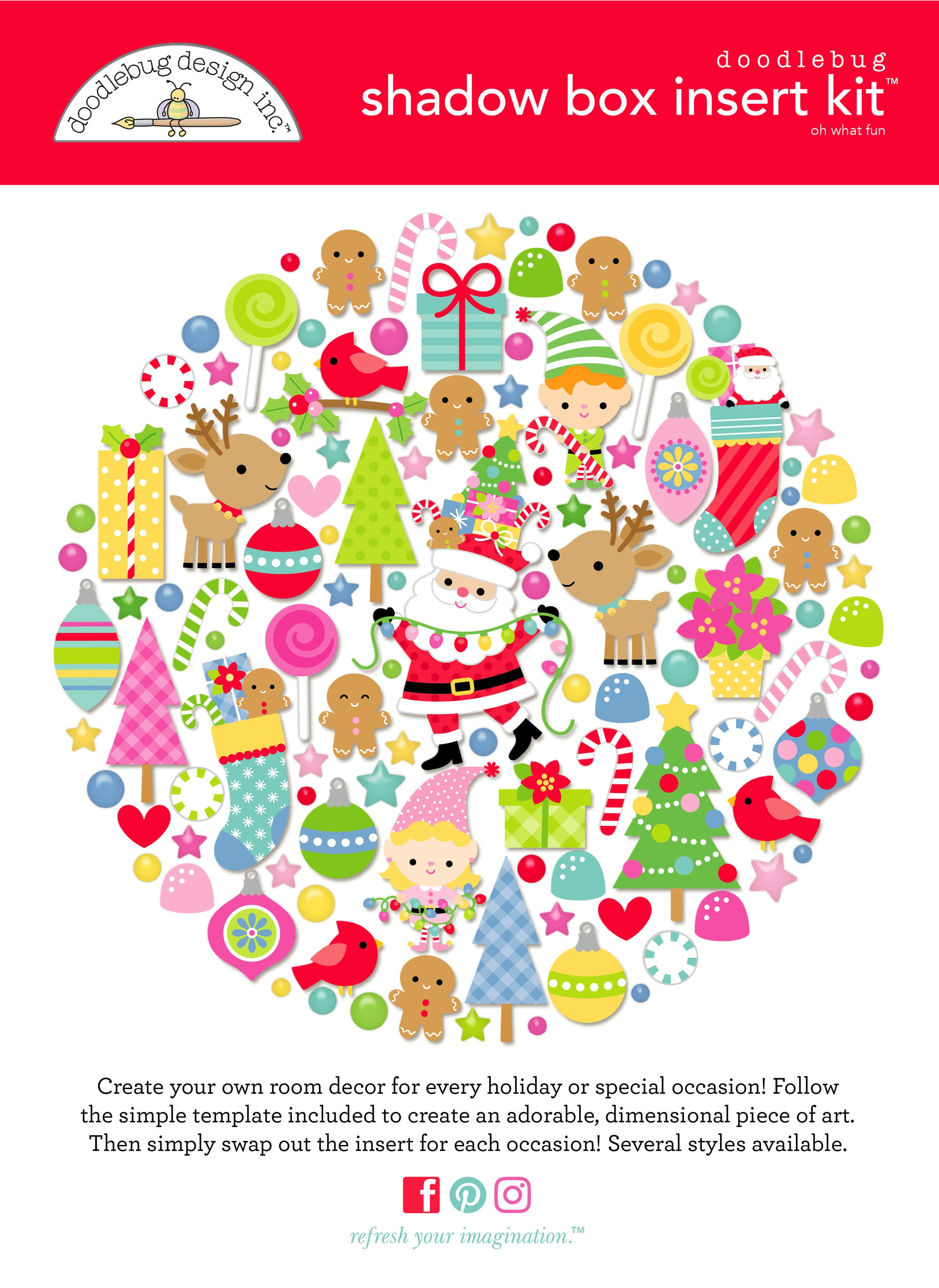 Doodlebug Design Shadow Box Insert Kit-Oh What Fun - Walmart.com