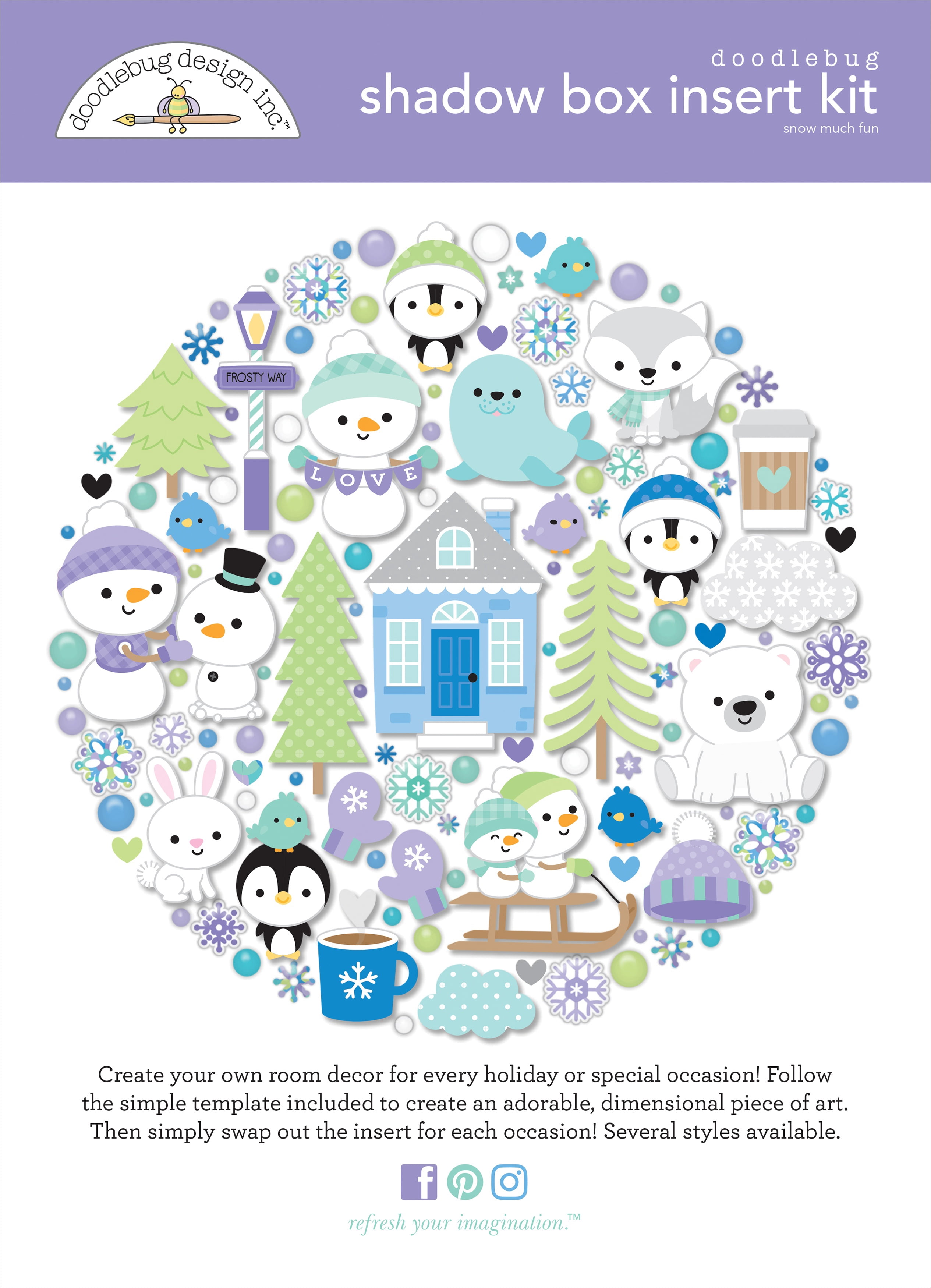 Doodlebug Design Shadow Box Insert Kit-Snow Much Fun - Walmart.com