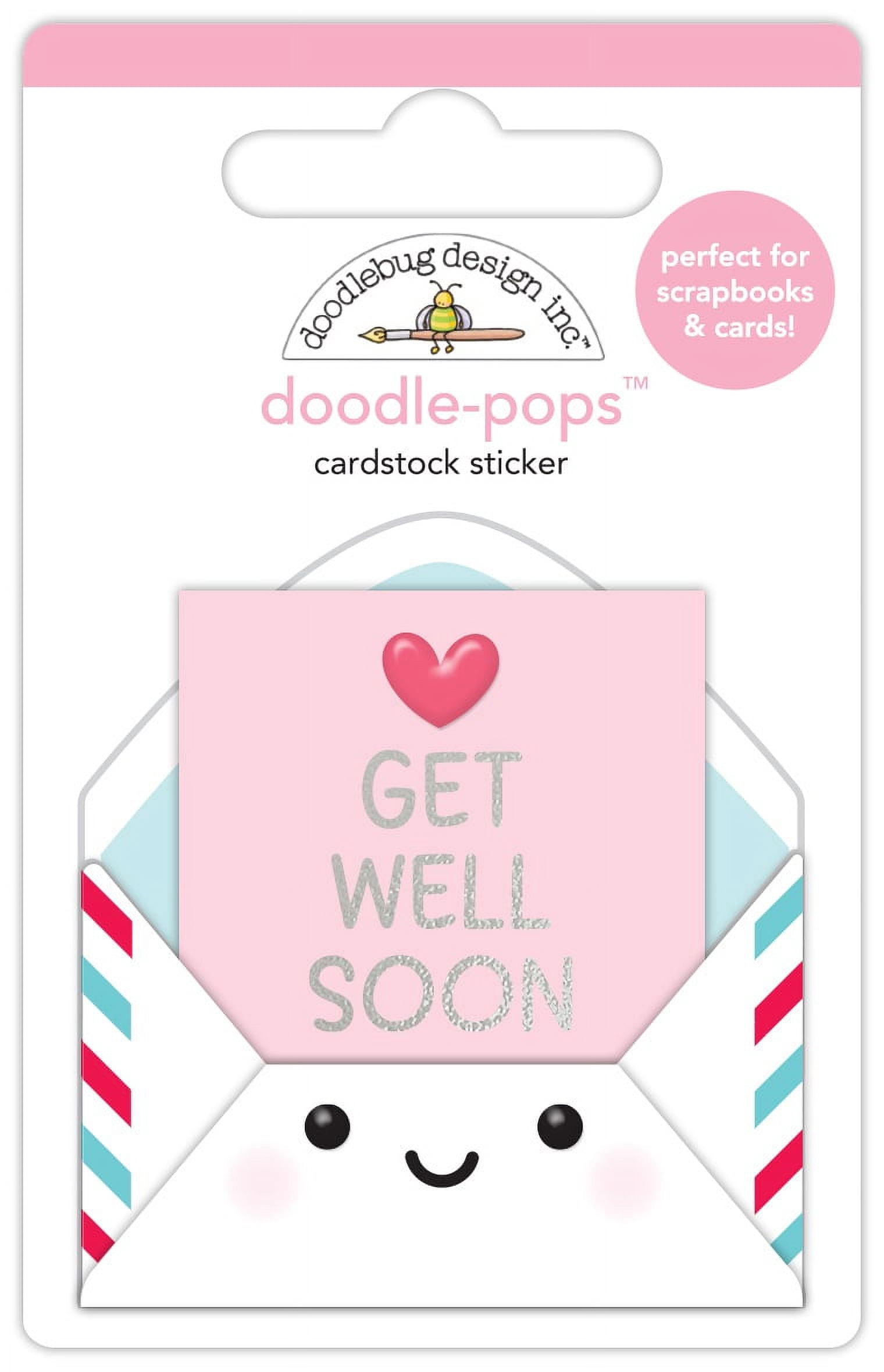 Doodlebug Doodle-Pops 3D Sticker-Get Well Soon - Walmart.com