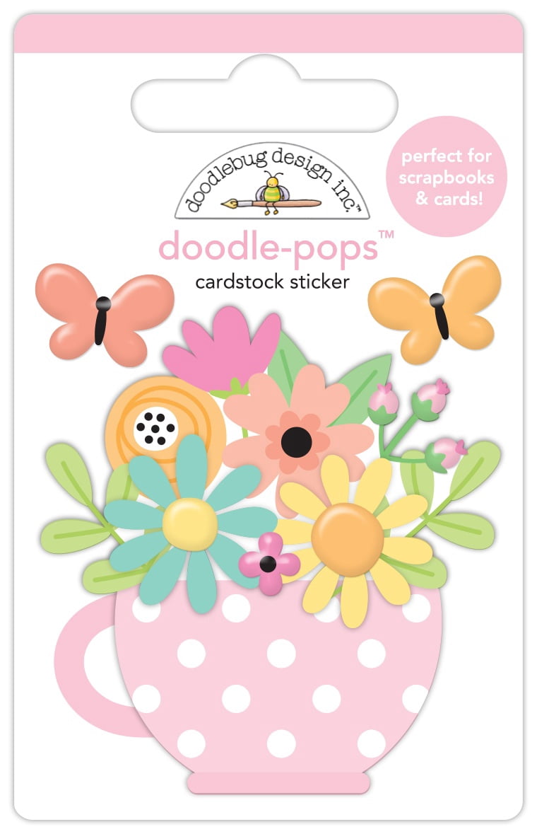 Doodlebug Doodle-Pops 3D Stickers-Cup Of Cheer, Butterfly Kisses ...