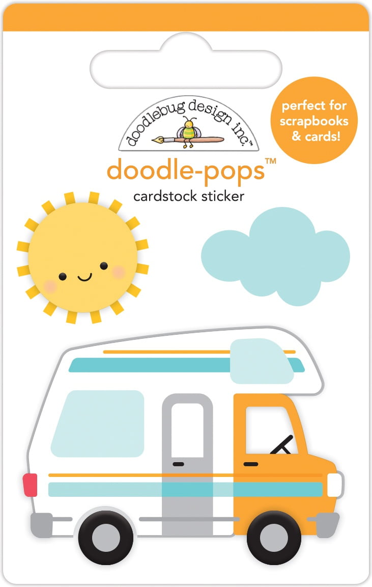 Doodlebug Doodle-Pops 3D Stickers-Road Trip, I Heart Travel - Walmart.com