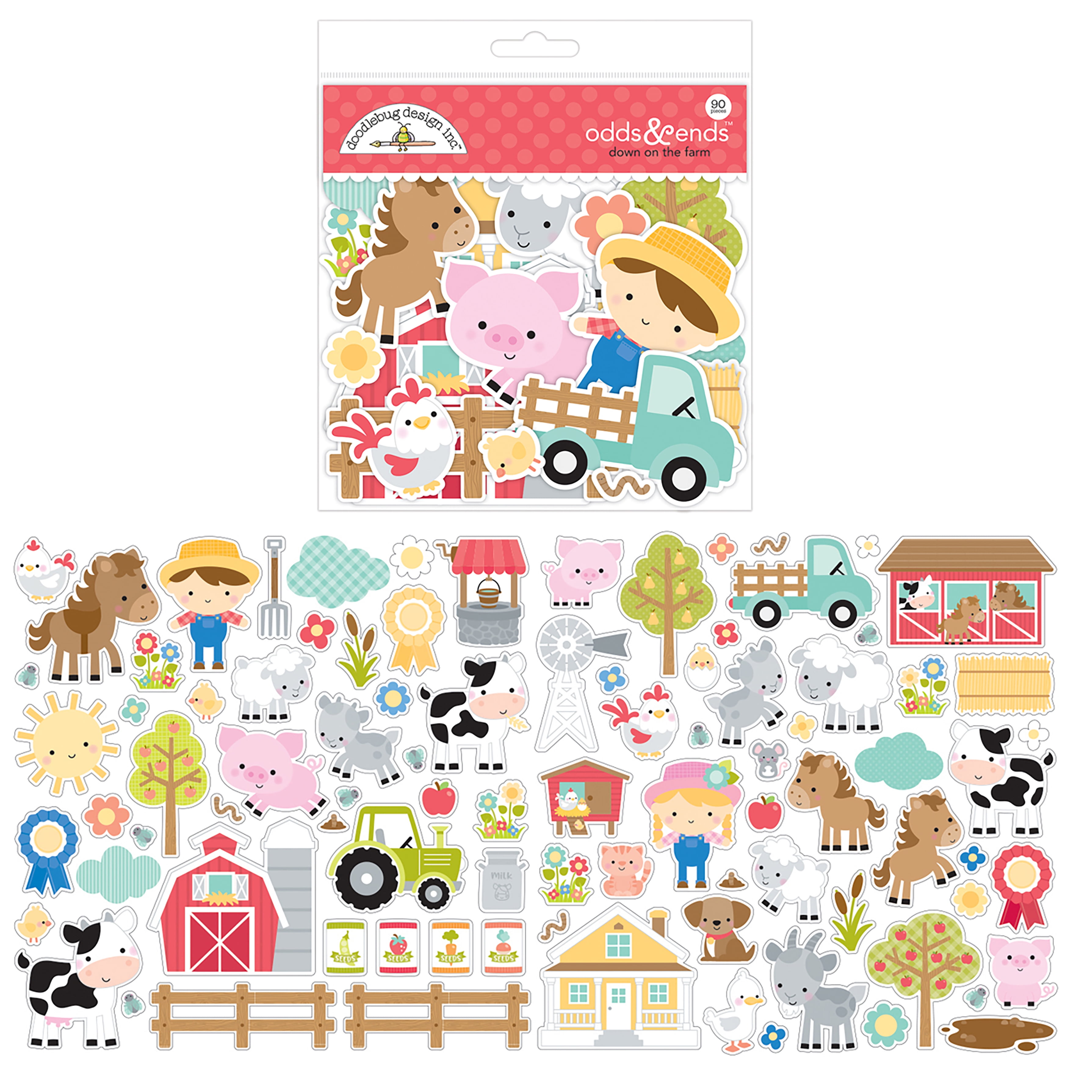 Doodlebug Odds & Ends Die-Cuts 90/Pkg-Down On The Farm - Walmart.com
