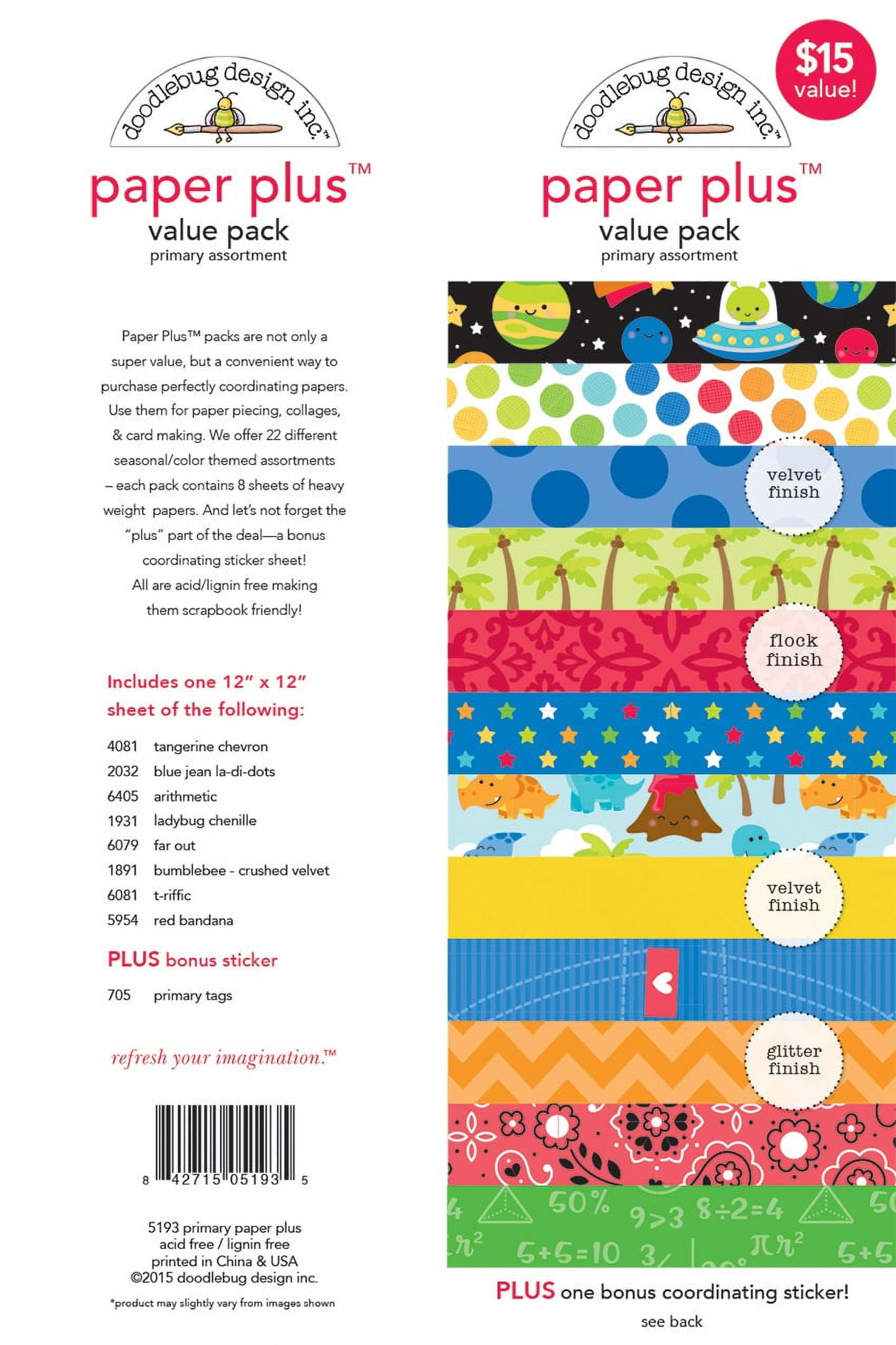 Doodlebug Paper Plus Value Pack 12"x12"-primary - Walmart.com