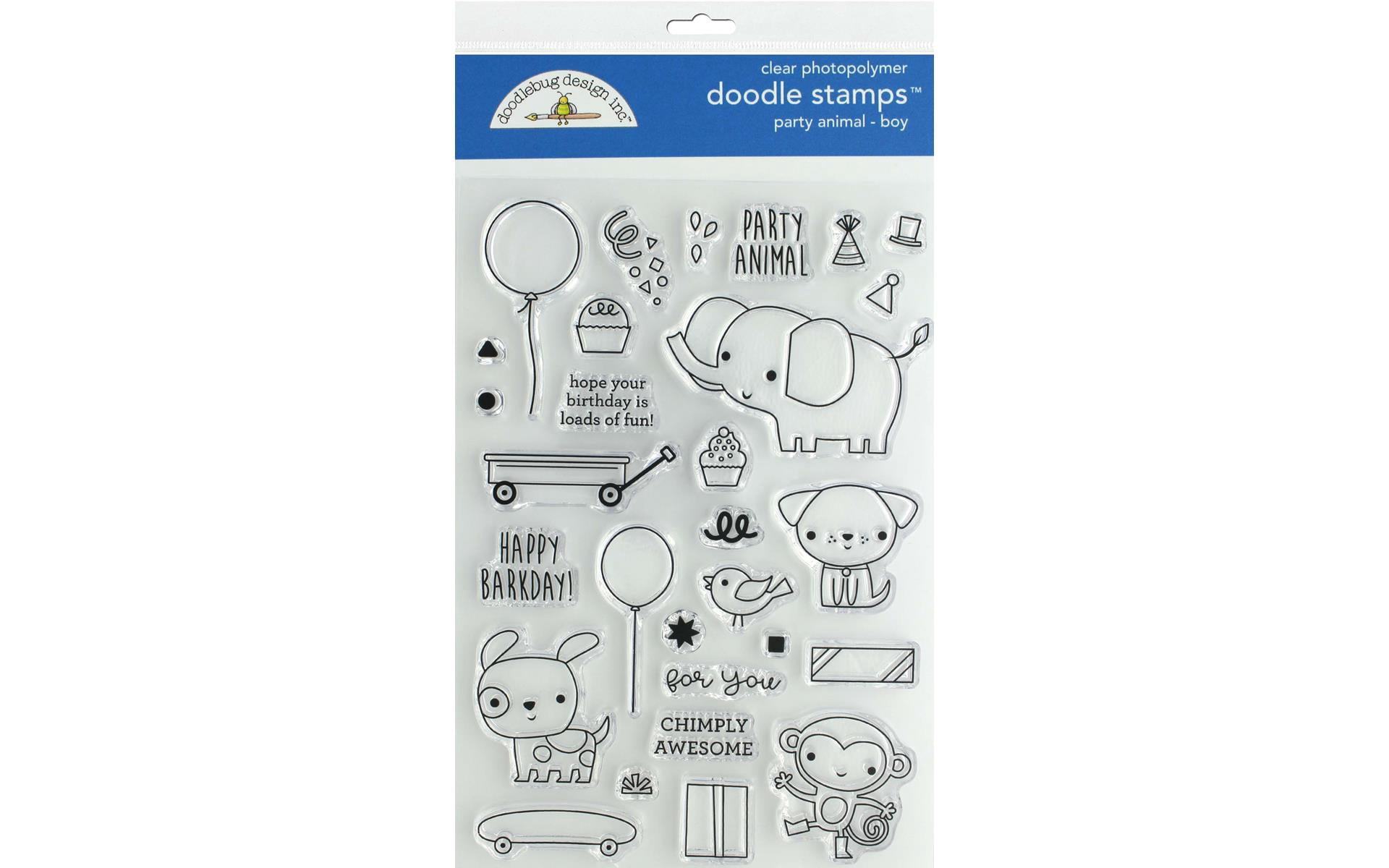 Doodlebug Party Time Doodle Stamps PAnimal Boy - Walmart.com
