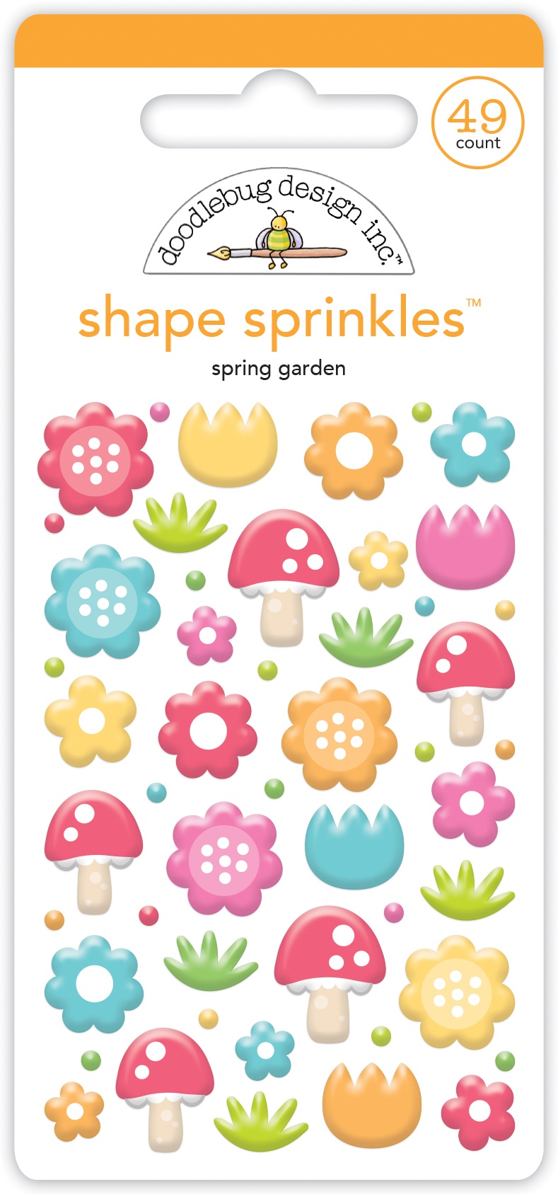 Doodlebug Sprinkles Adhesive Enamel Shapes Spring Garden - Walmart.com
