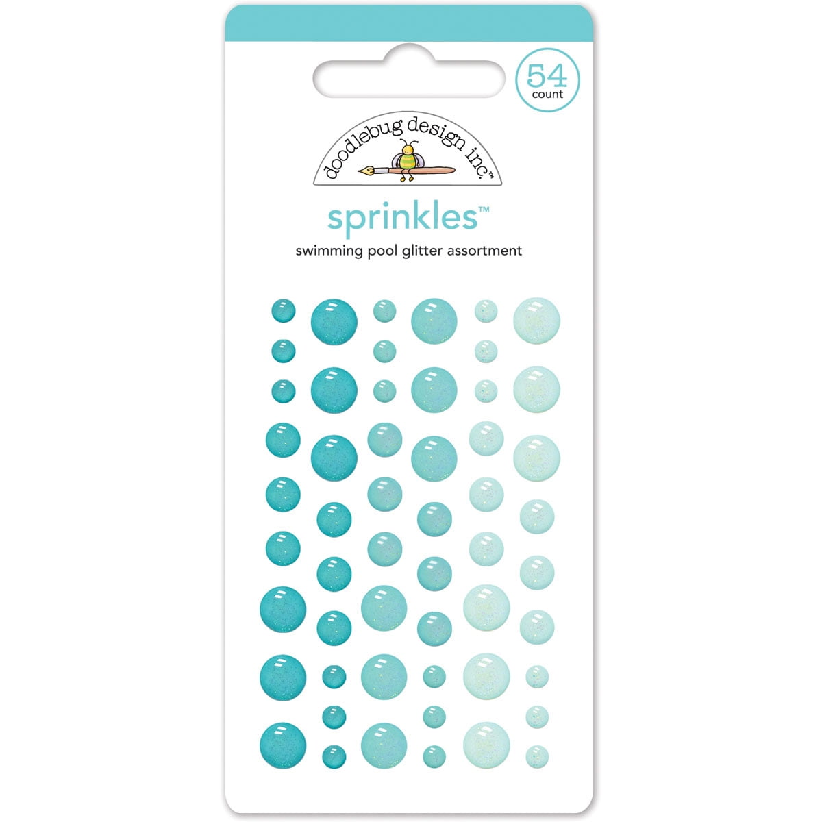 Doodlebug Sprinkles Adhesive Glitter Enamel Dots 54/Pkg-Swimming Pool ...