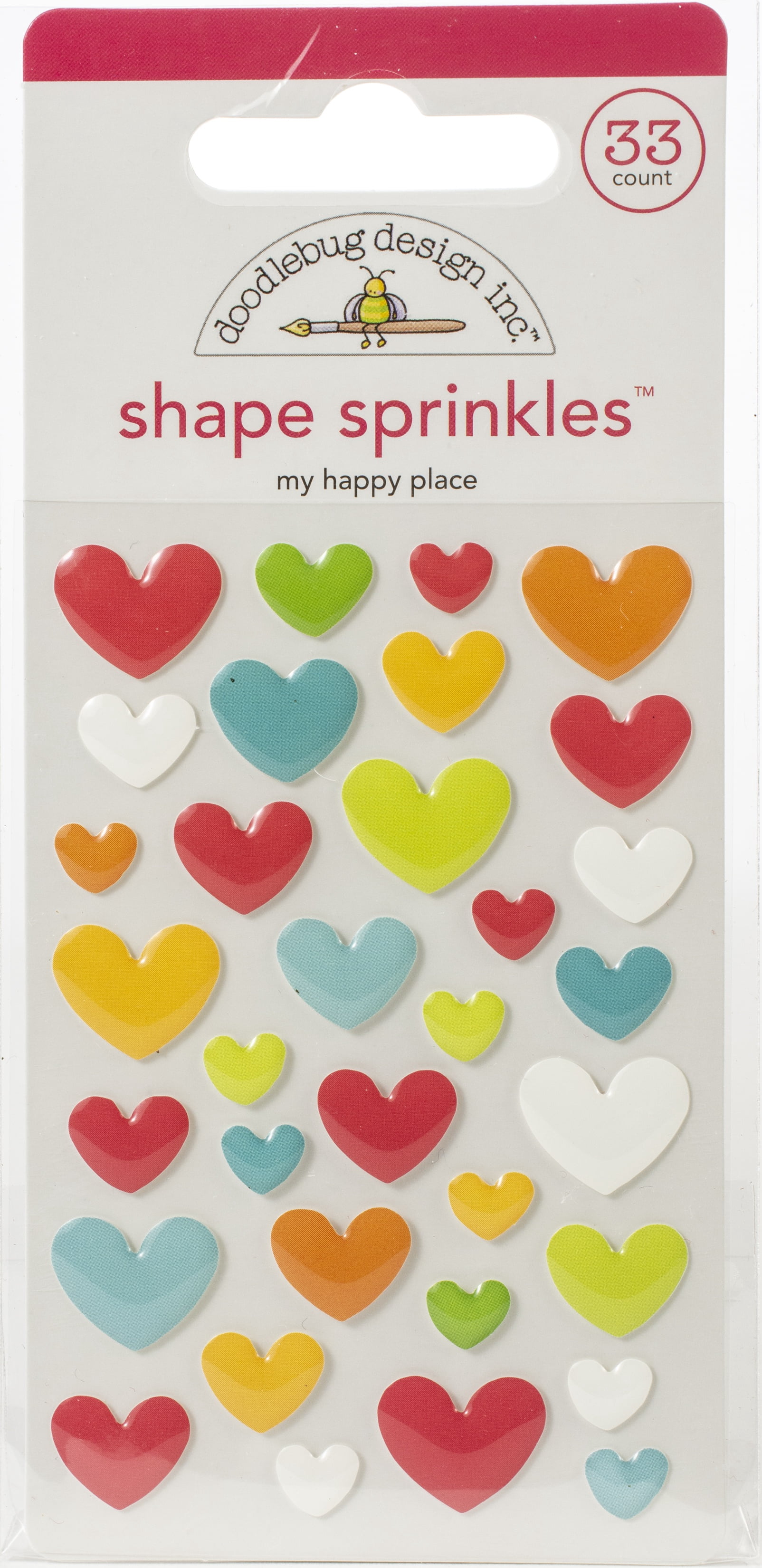 Doodlebug Sprinkles Adhesive Glossy Enamel Shapes-My Happy Place, I ...
