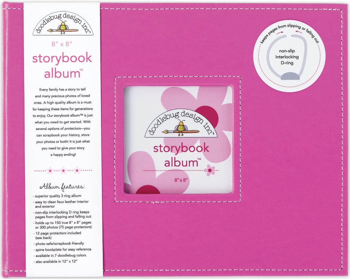 Doodlebug Storybook D-Ring Album 8"X8"-Bubble Gum - Walmart.com
