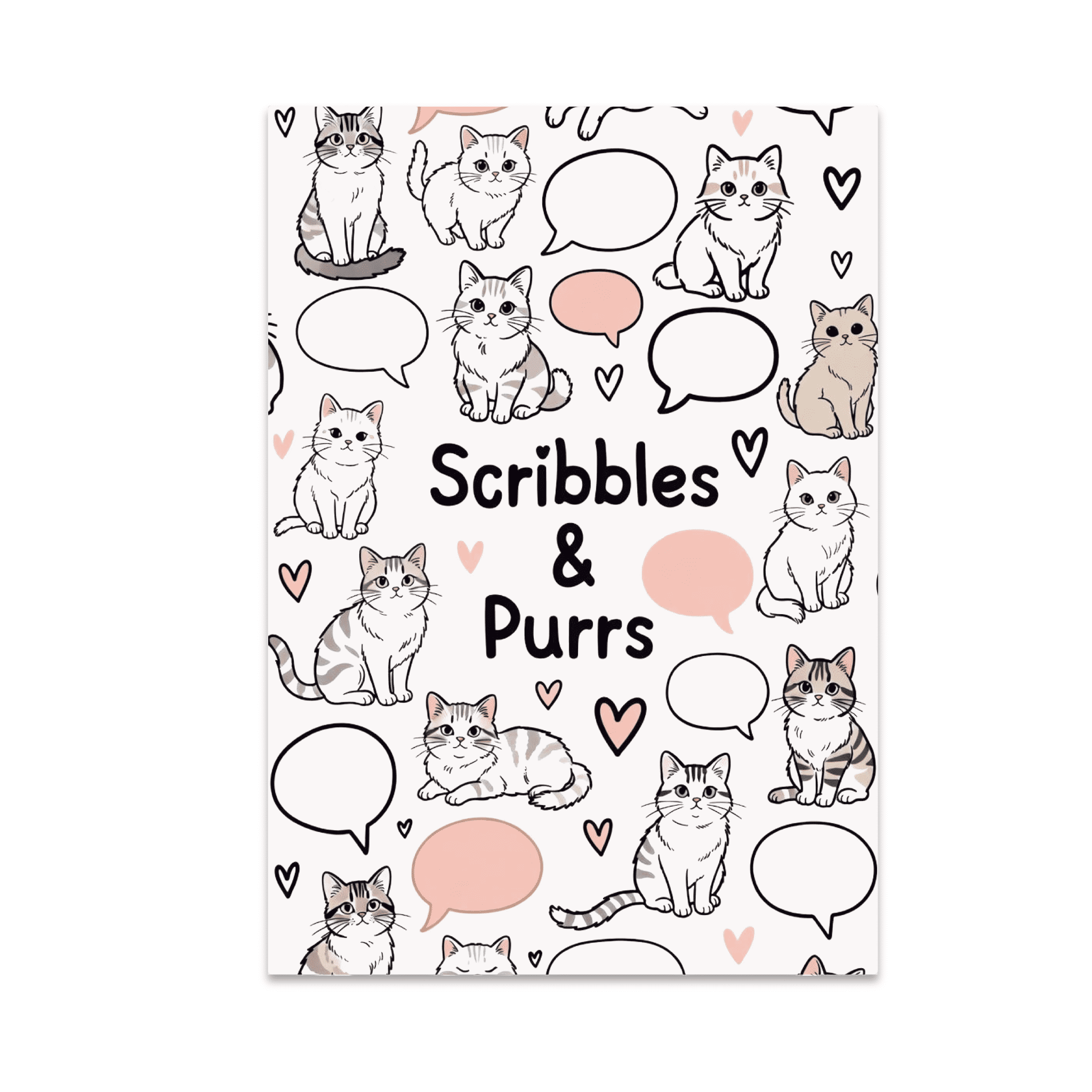 Doodled Cat Art Print - Teen Room Decor - 13x19 Poster Print - Walmart.com