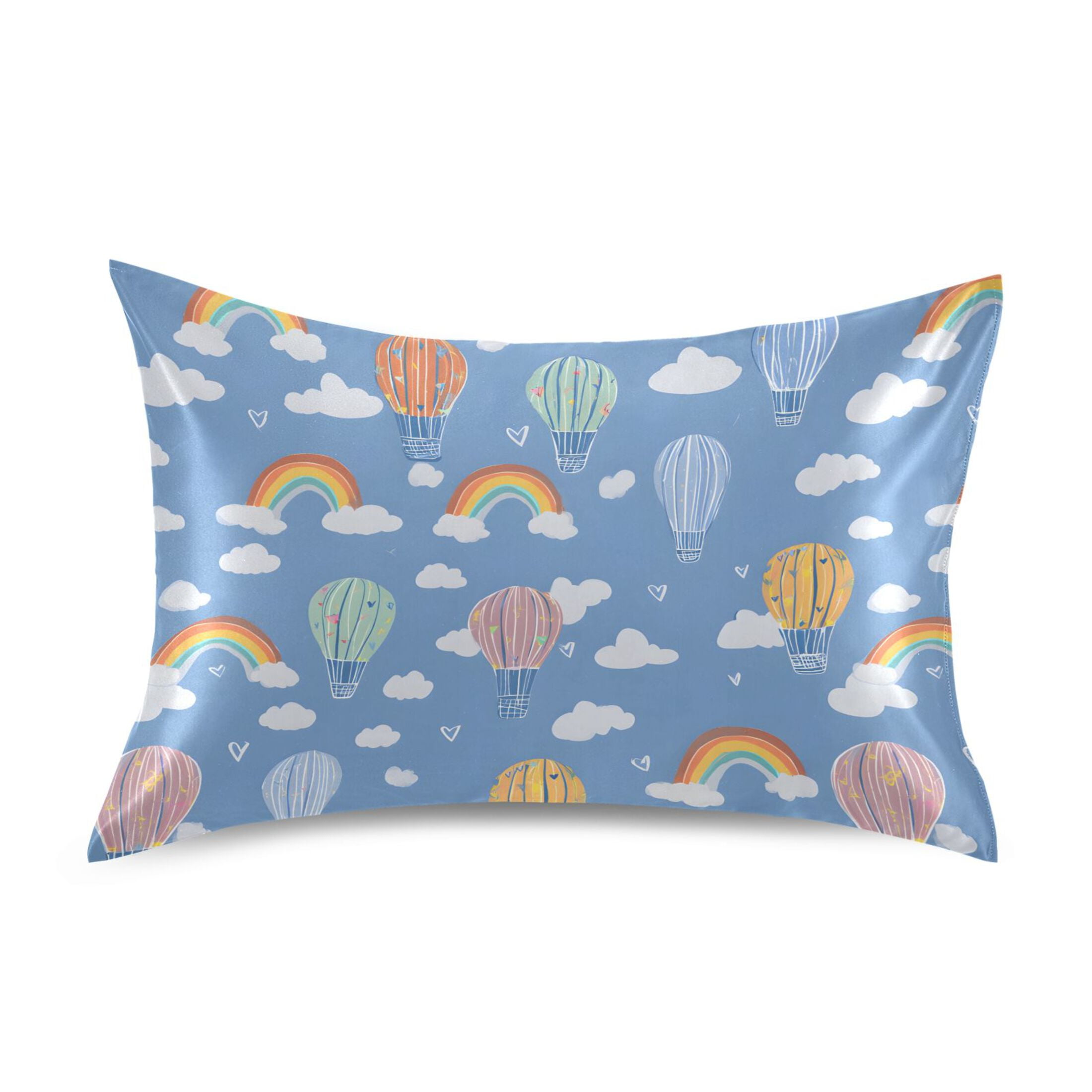Doodled Sky Ride Pillowcase Queen Size Luxury Silky Soft Wrinkle ...