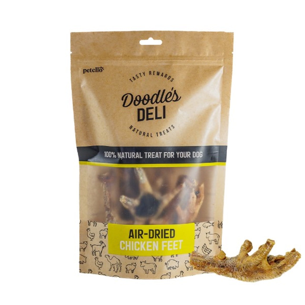 Doodles Deli Air Dried Chicken Feet 100g Case of 8 - Walmart.com