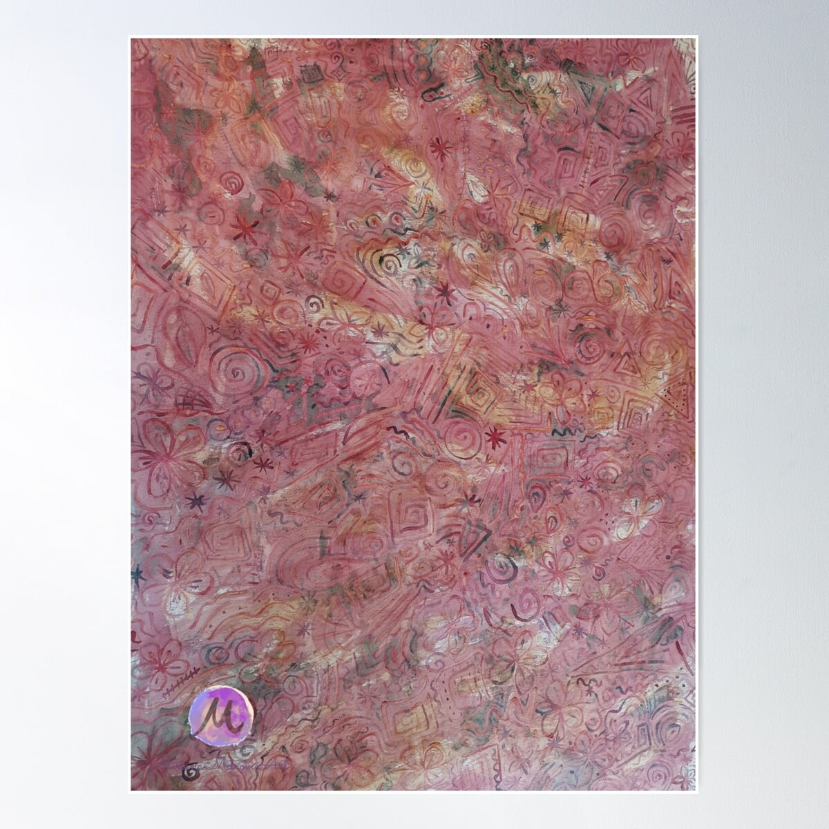 Doodles With A Red Beetroot Poster Wall Art, Modern Wall Decor For ...