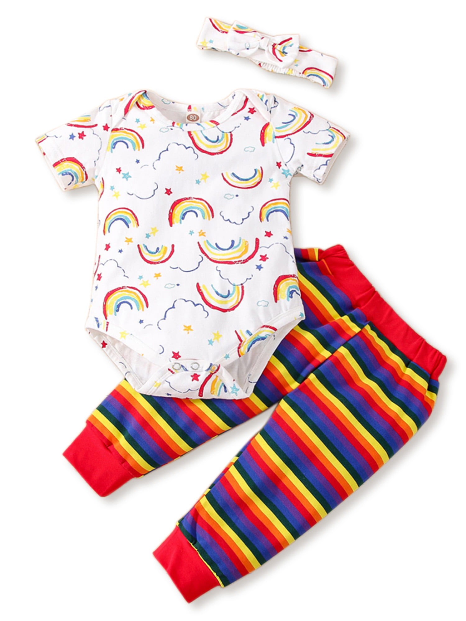 Dooleck Daddys Girl Baby Clothes Infant Outfit Rainbow Bodysuit Halen ...