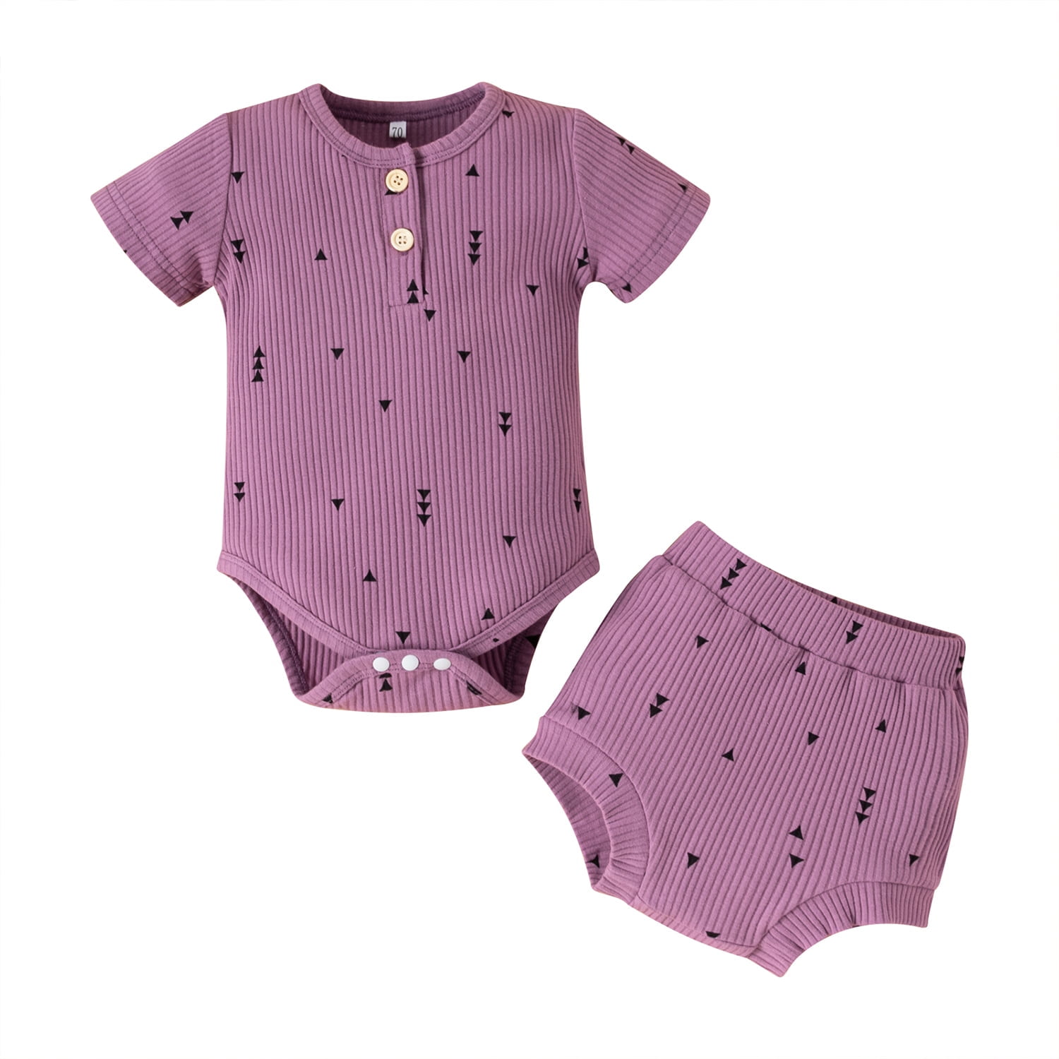 Dooleck Ribbed Baby Clothes Set Infant Girl Bodysuit Onesies Bloomer ...
