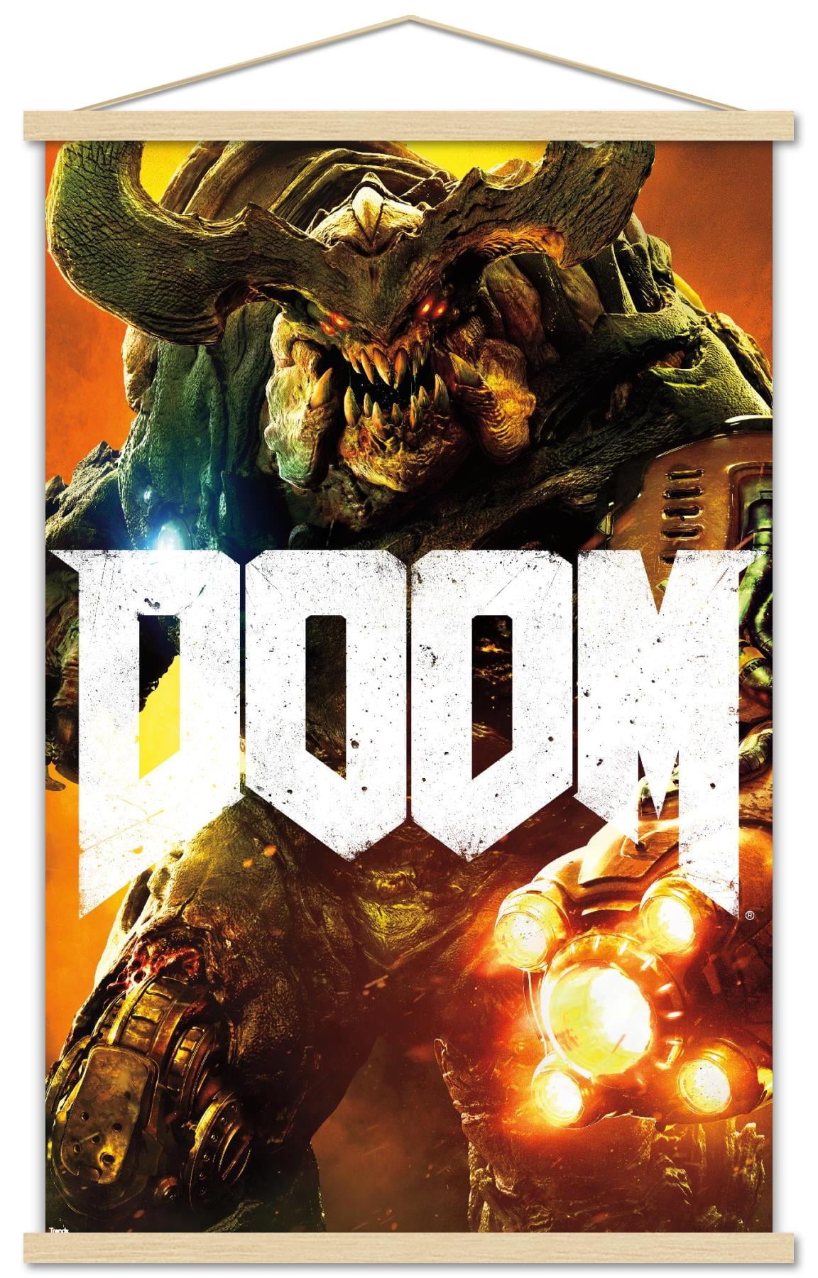 Doom - Cyber Demon Wall Poster with Magnetic Frame, 22.375" x 34 ...
