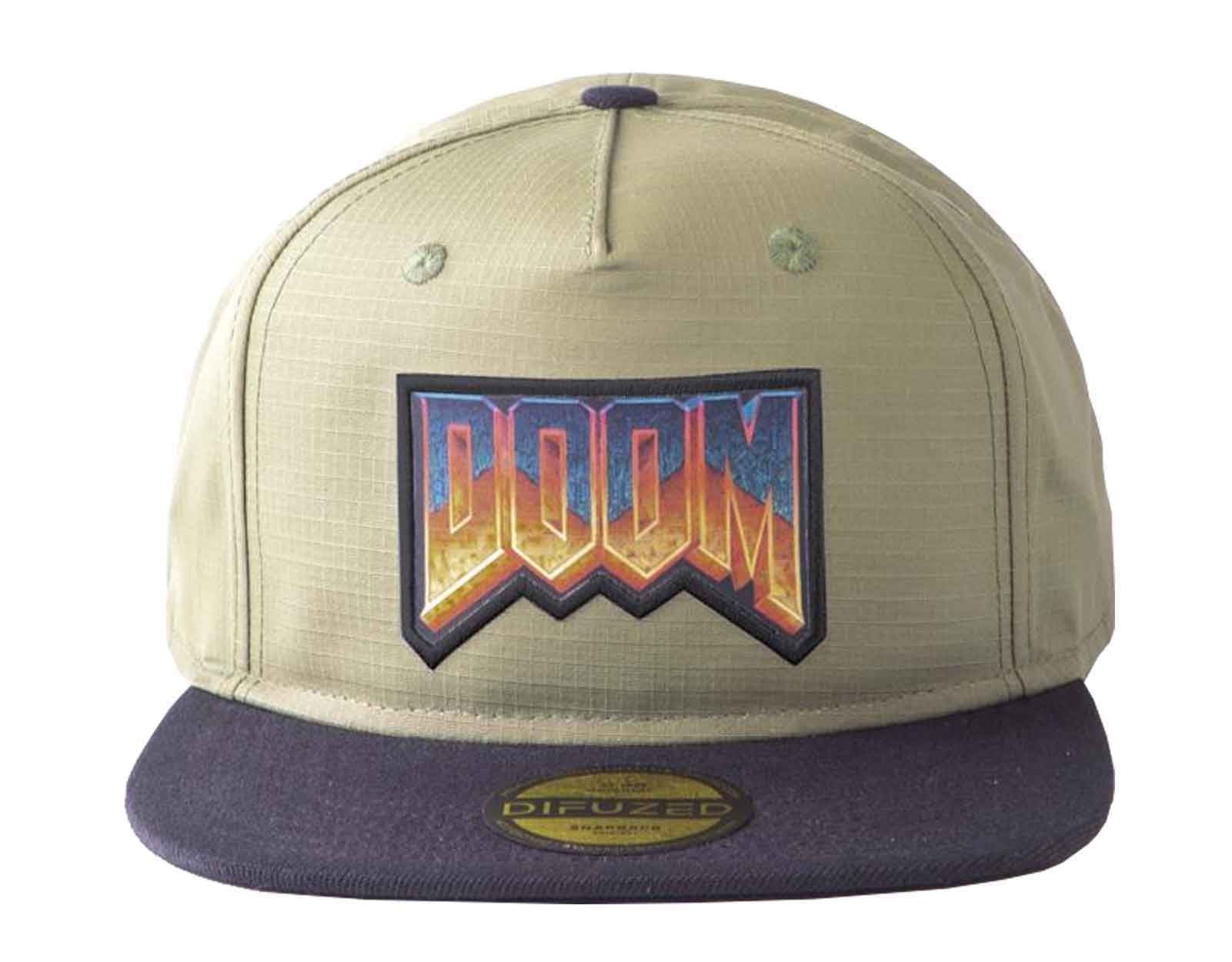 Doom Eternal Baseball Cap Retro Logo new Official Gamer Khaki Strapback ...