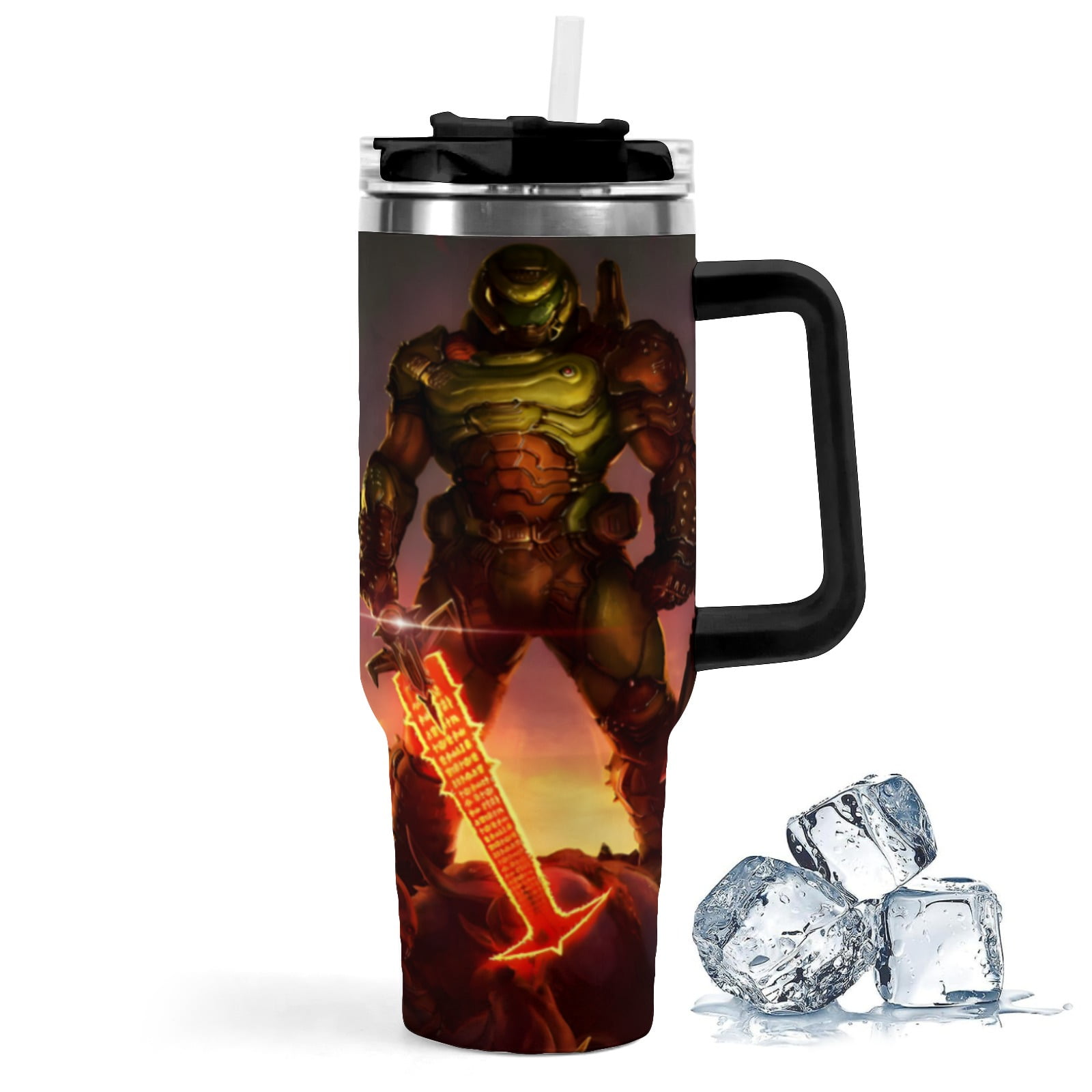 Doom Eternal Large capacity car cup has an iconic print, is durable ...