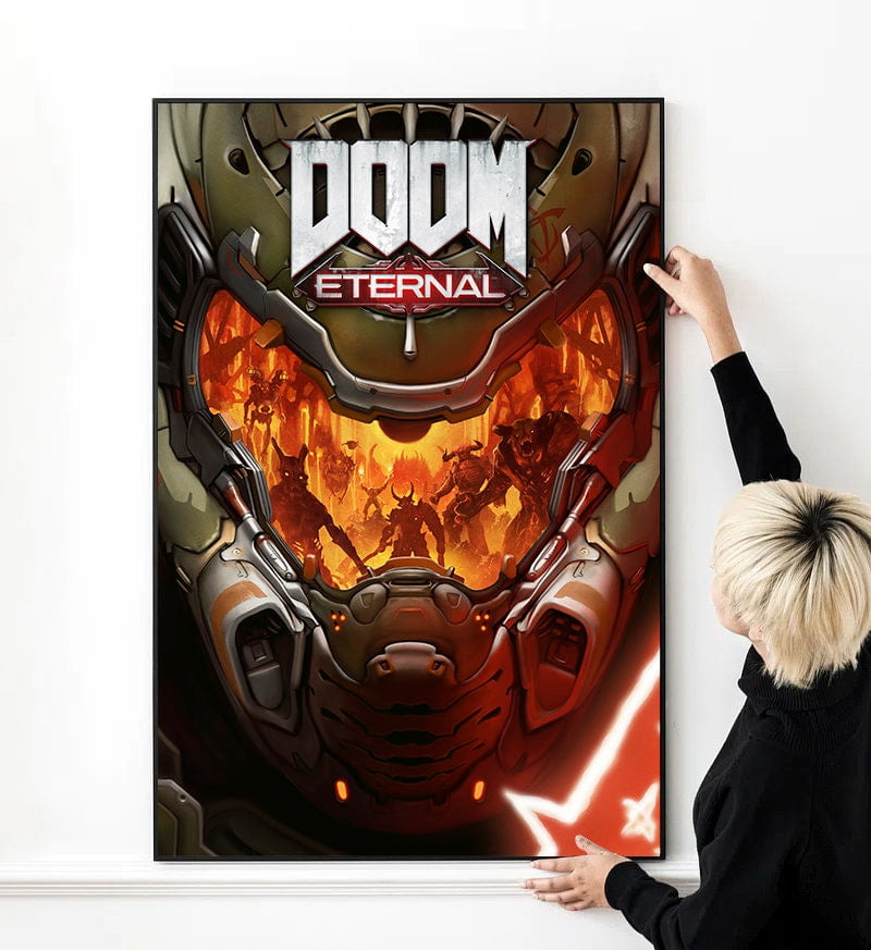 Doom Eternal Video Game Poster High Quality Print Photo Wall Art Canvas ...