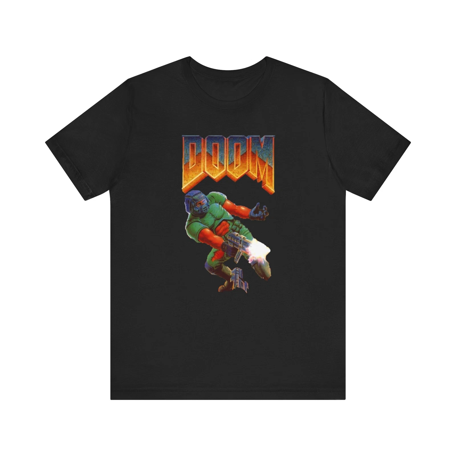 Doom PC SNES Retro Style Cover Art Logo Unisex Jersey Short Sleeve Tee ...