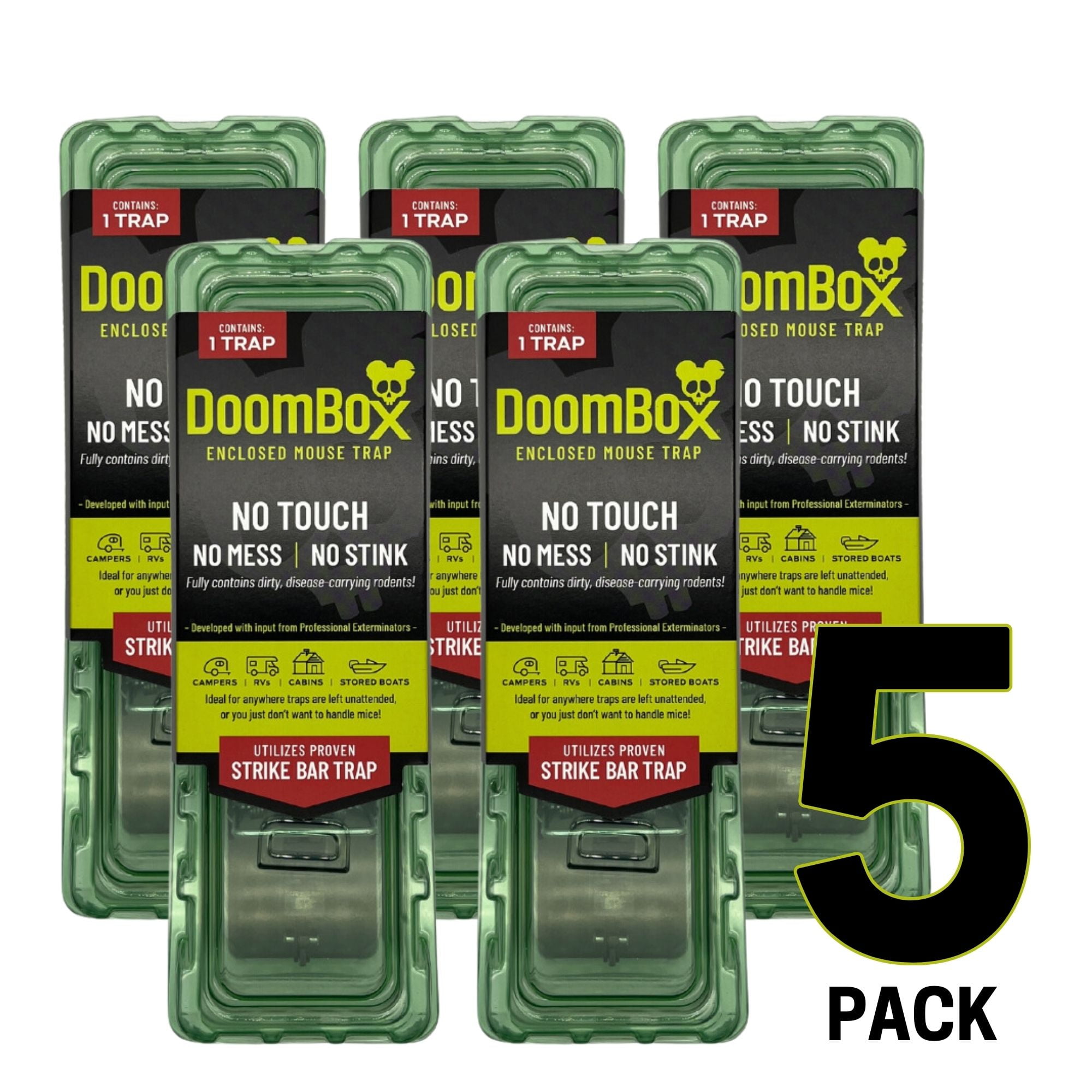 DoomBox Enclosed Mouse Trap | Green | Household Supplies | Safe for ...