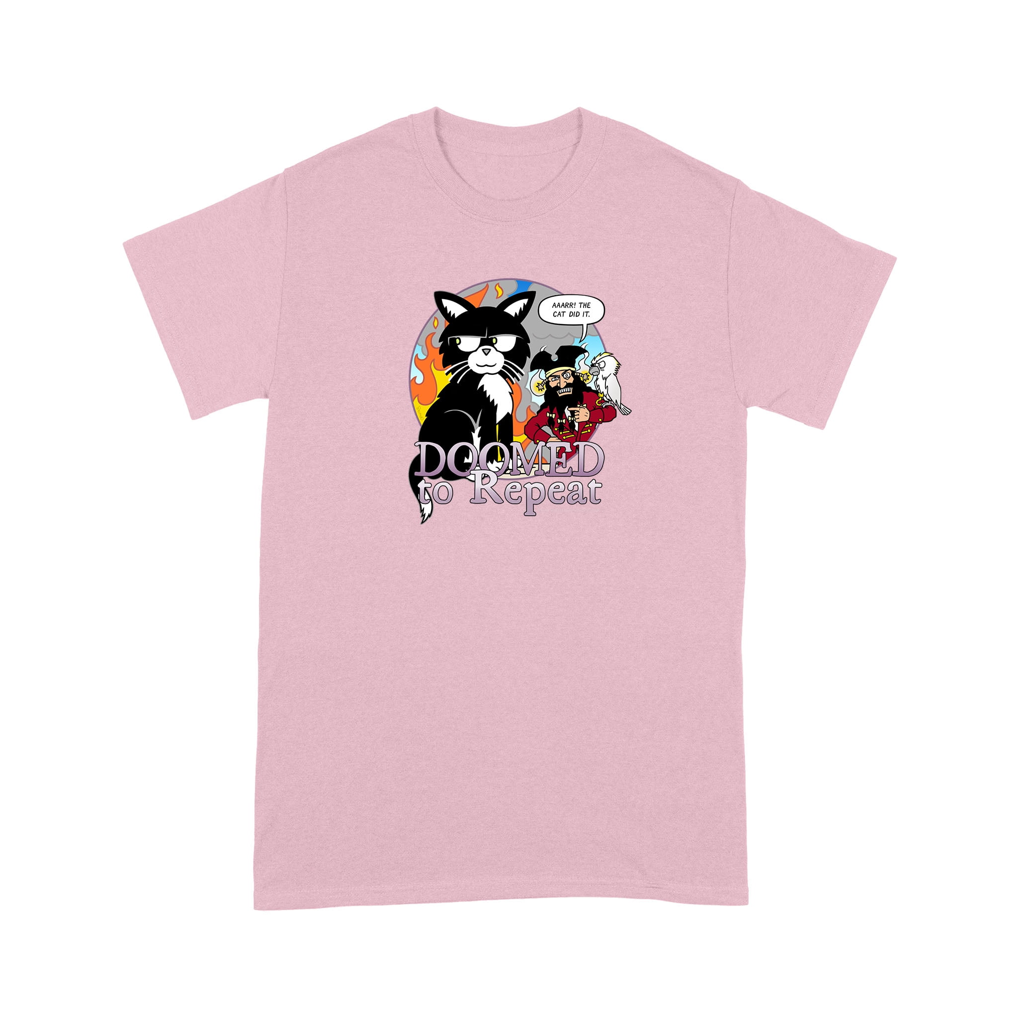 Doomed to Repeat Comic Strip The Cat Did It Funny T-Shirt - Walmart.com