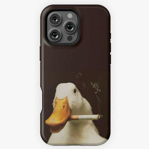 Doomer Duck Funny Meme Cartoon Art iPhone Case 17 16 15 14 13 12 11 Pro ...