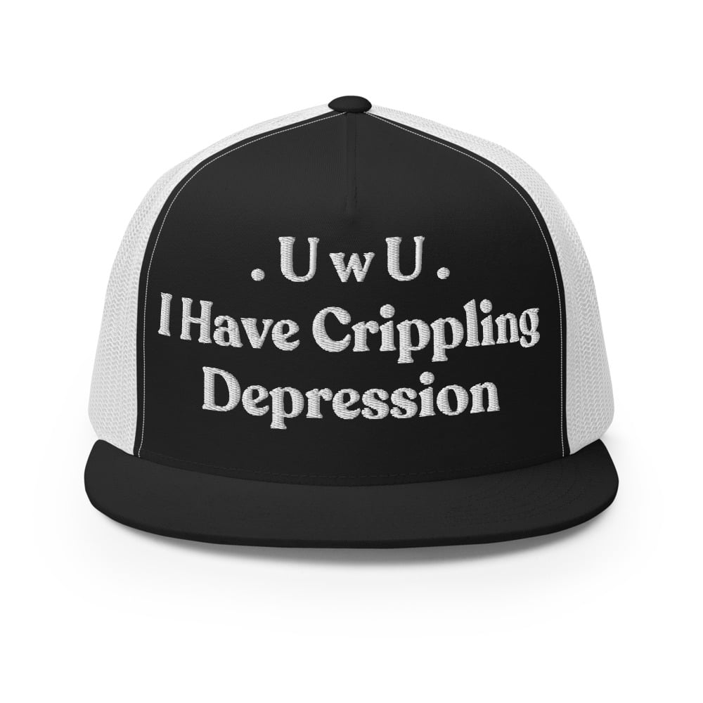 Doomer Goth Sad Aesthetic Embroidered Trucker Cap, UwU I Have Crippling ...