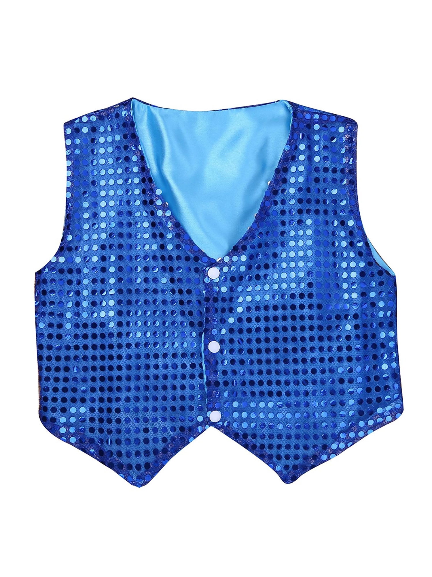 Doomiva Boy Girl Glittery Sequined Vest Jazz Hip-hop Dance Waistcoat ...