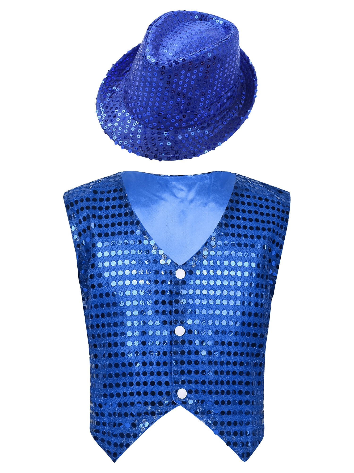Doomiva Boys Girls Sequins Vest Hip Hop Jazz Modern Dance Top Waistcoat ...