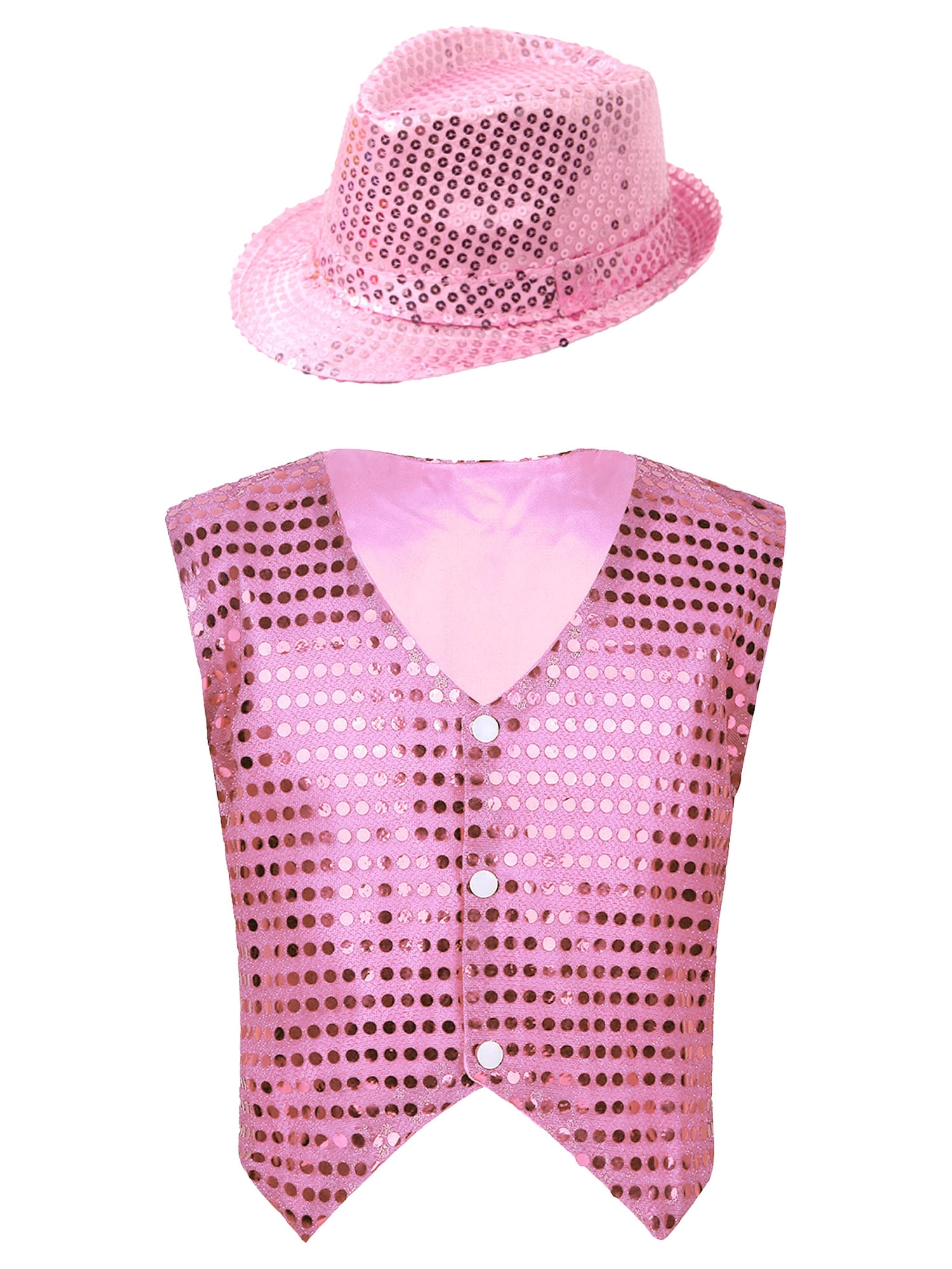 Doomiva Boys Girls Sequins Vest Hip Hop Jazz Modern Dance Top Waistcoat ...