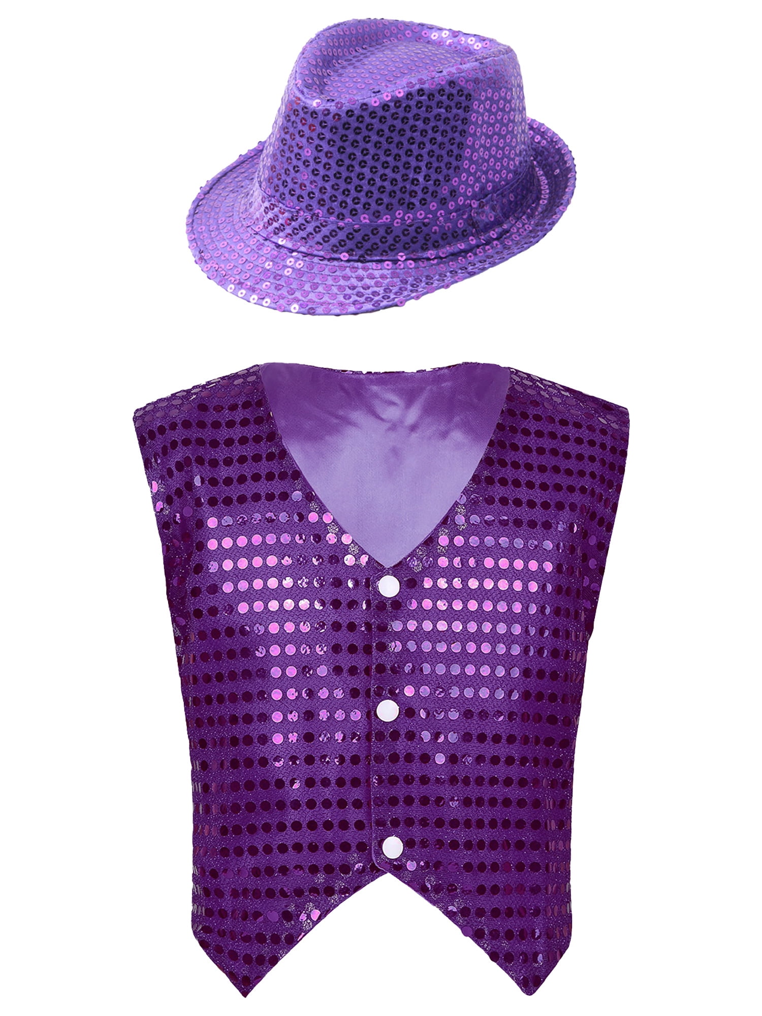 Doomiva Boys Girls Sequins Vest Hip Hop Jazz Modern Dance Top Waistcoat ...
