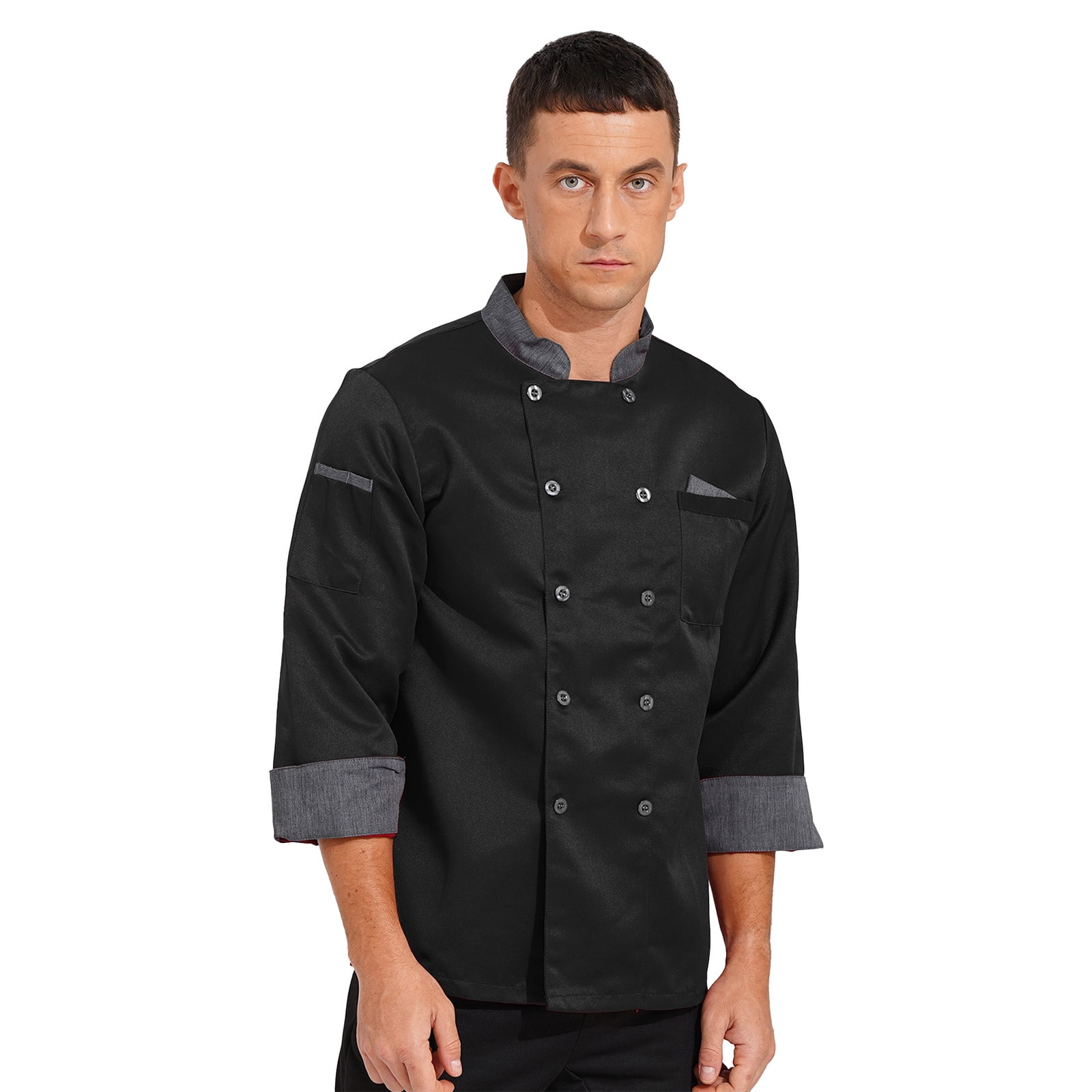 Doomiva Chef's Unisex Work Uniform Long Sleeves Restaurant Kitchen ...