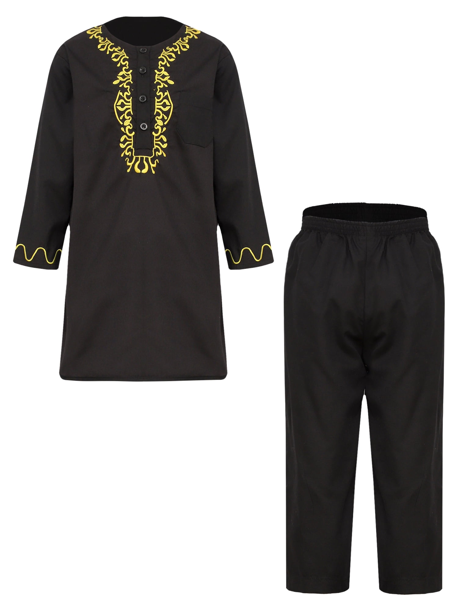 Doomiva Child Boys Arabic Kaftan Sets Short Sleeve Tunic Thobe with ...