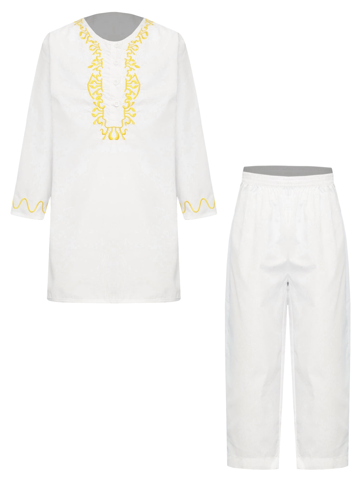 Doomiva Child Boys Arabic Kaftan Sets Short Sleeve Tunic Thobe with ...