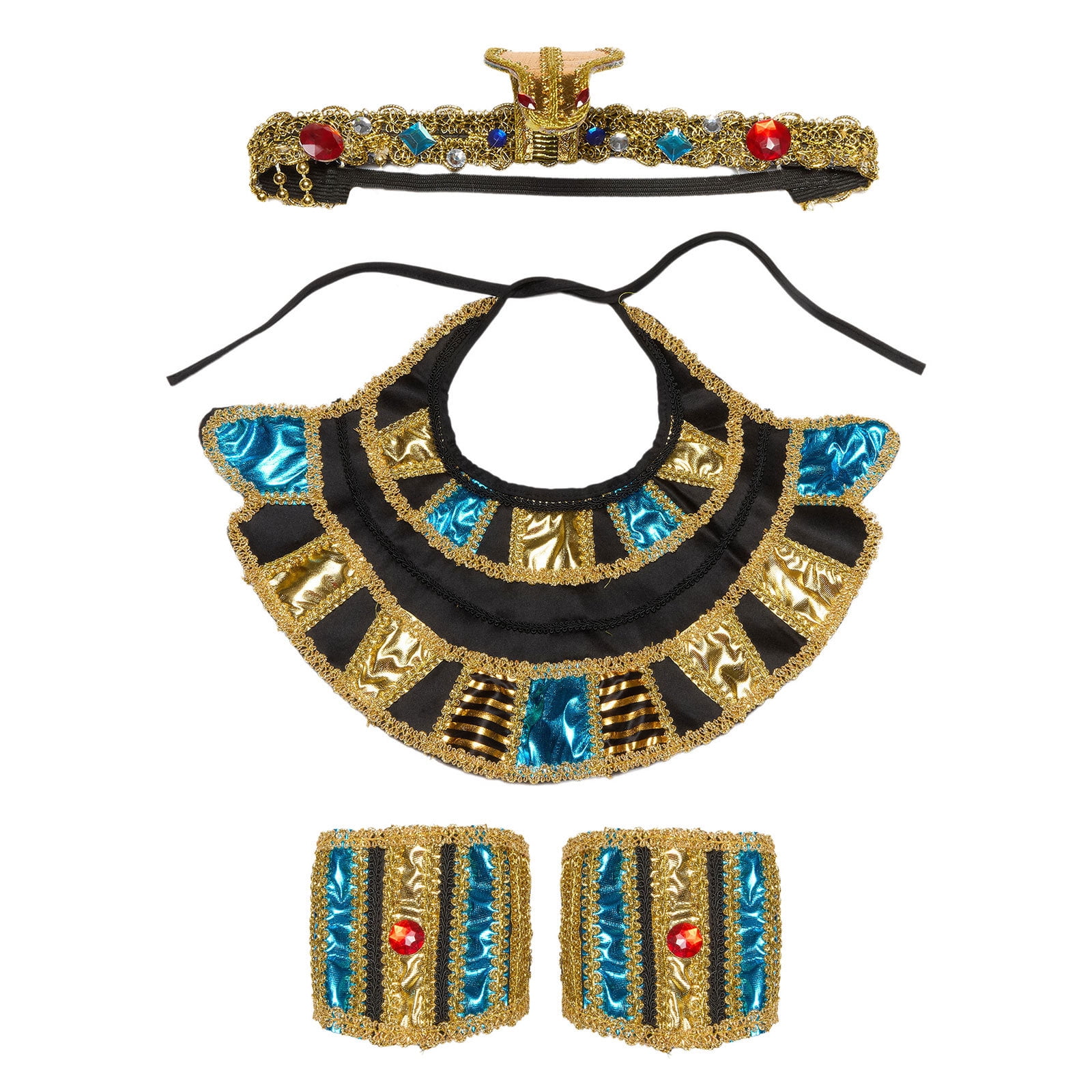 Doomiva Egyptian Cleopatra Costume Set Tassel Headpiece Neck Collar ...