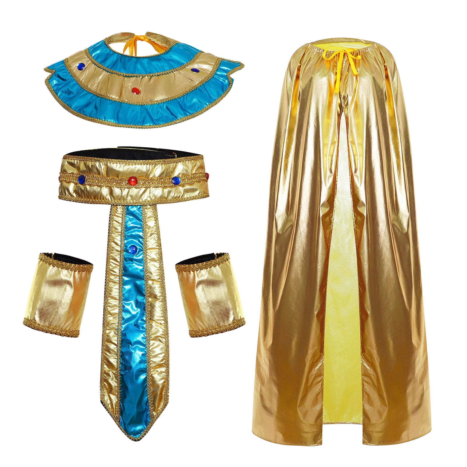 Doomiva Egyptian Queen Cosplay Set Pharaoh Cleopatra Headband Golden ...