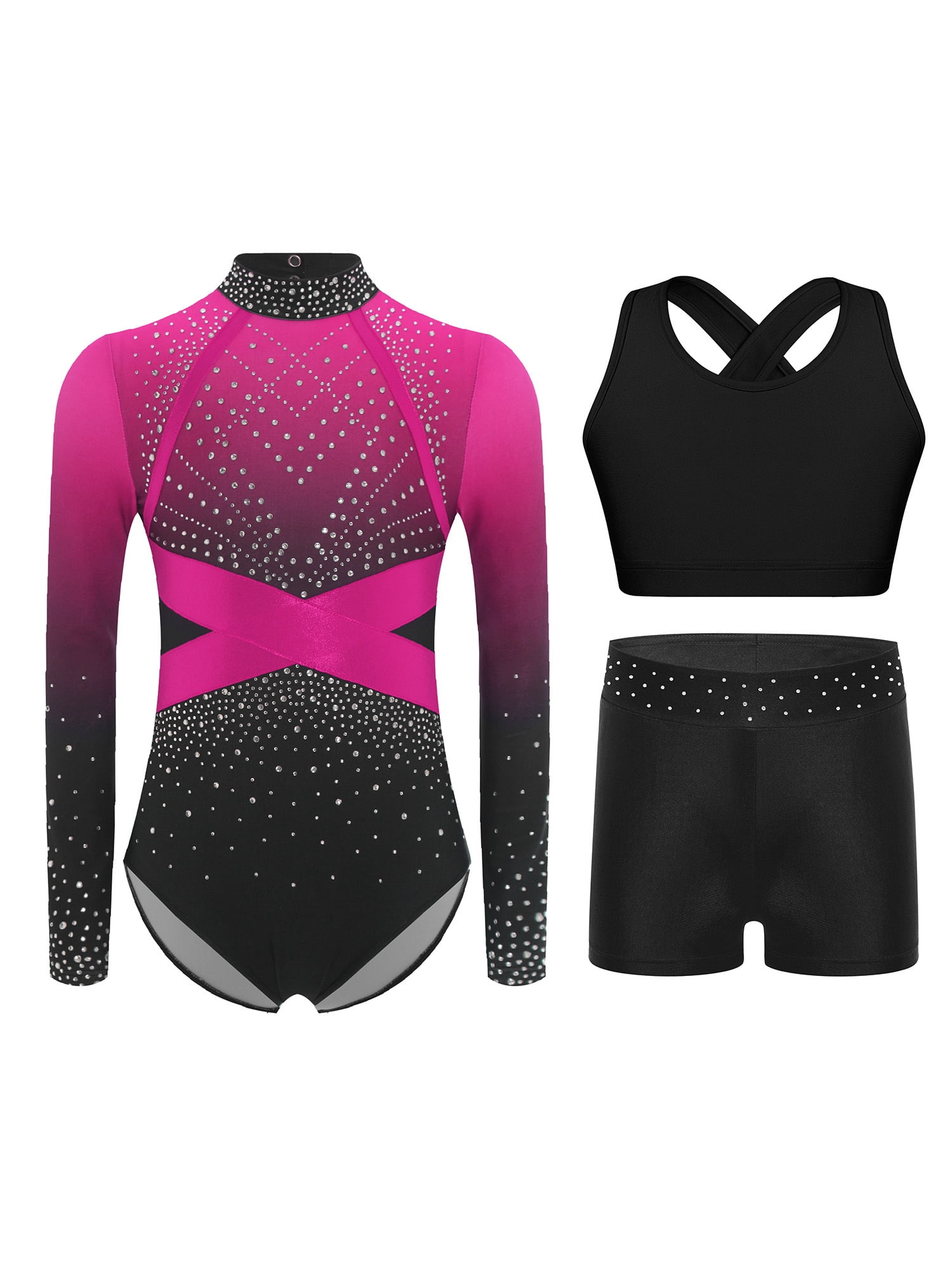 Doomiva Figure Skating Set for Girls Ballet Dance Leotard Tumbling ...