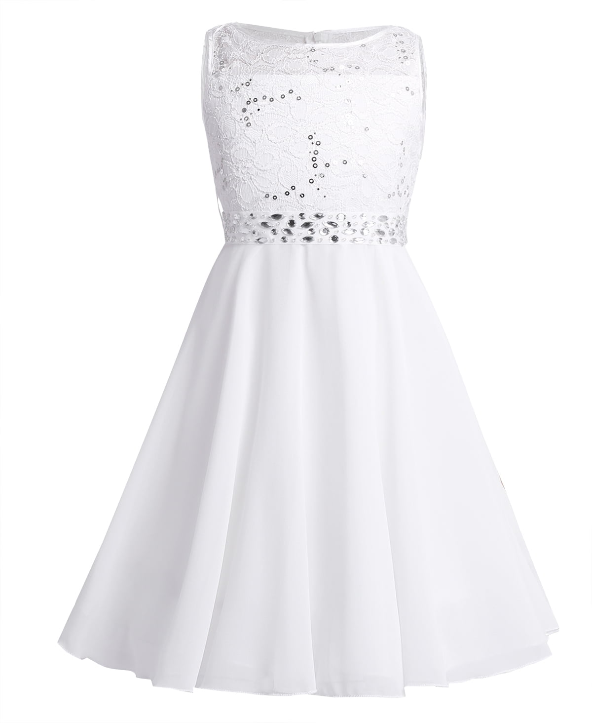Doomiva Flower Girl Dress Lace Chiffon Princess Birthday Dresses ...