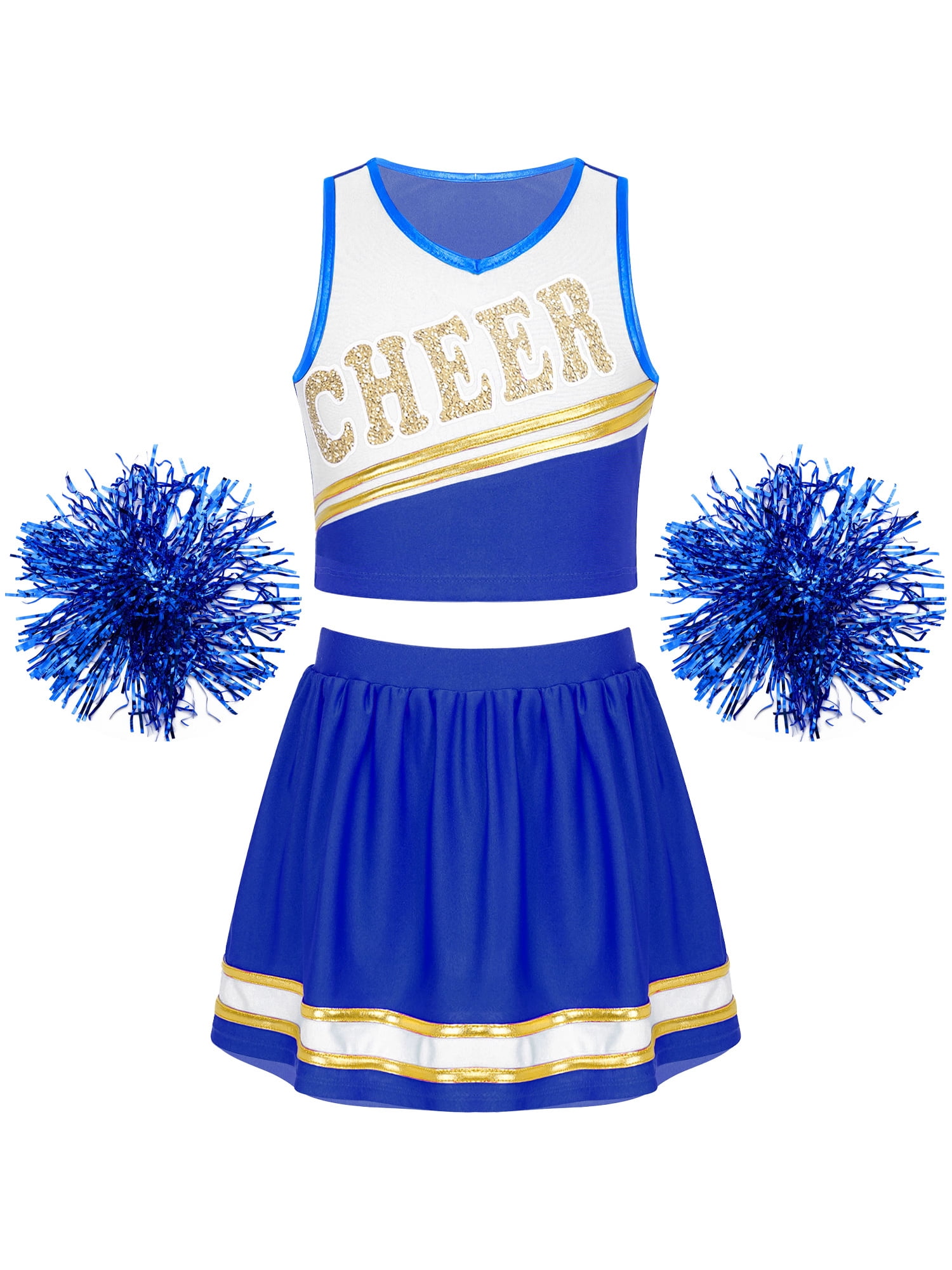 Doomiva Girls Cheer Leader Costume Children Dress Outfit Cheerleading ...
