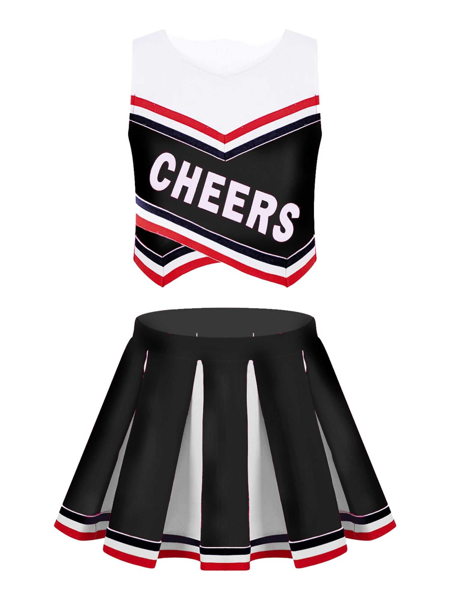 Doomiva Girls Cheer Leader Sets Shell Top with Pleated Skirts School ...