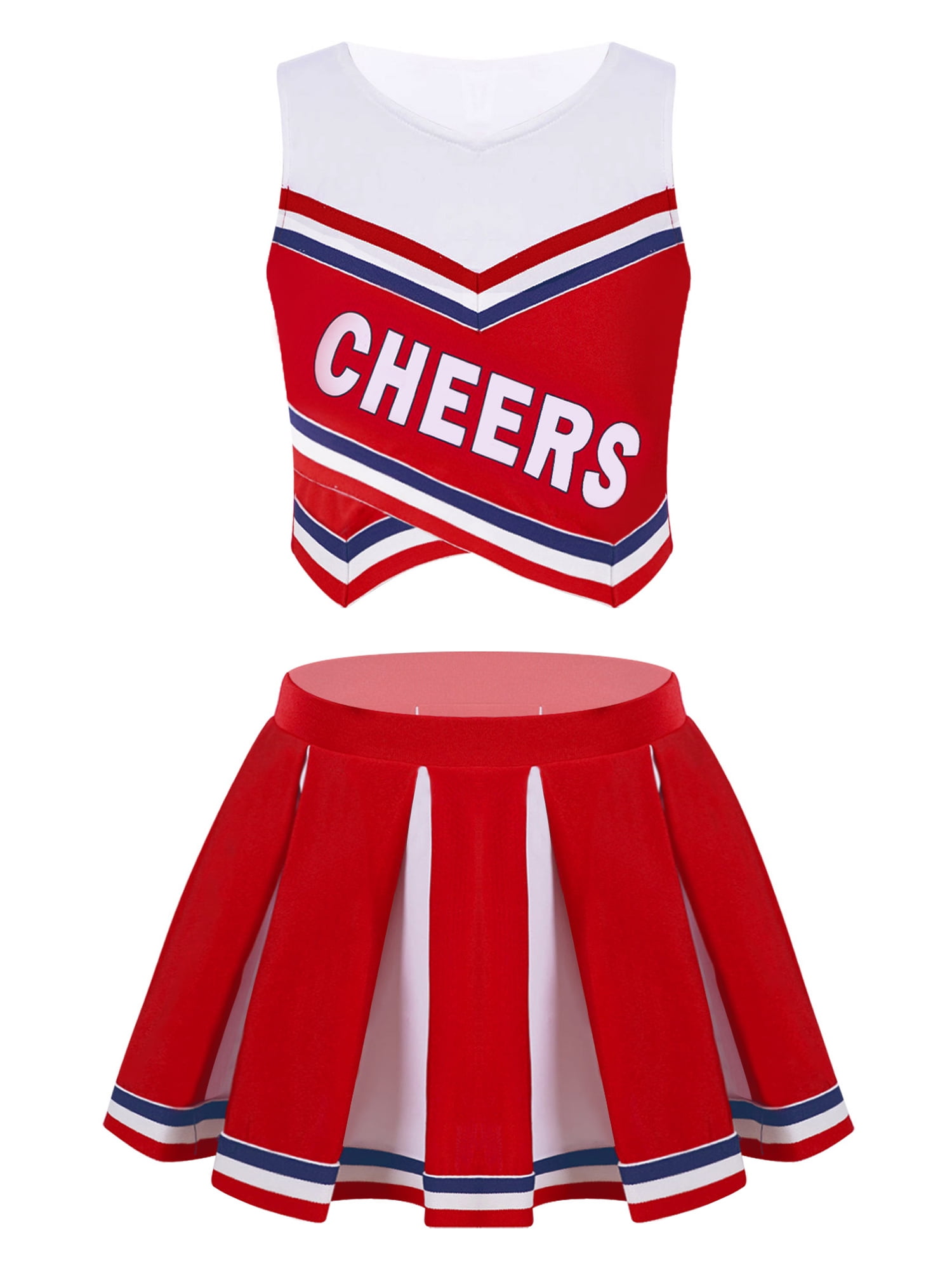 Doomiva Girls Cheer Leader Sets Shell Top with Pleated Skirts School ...