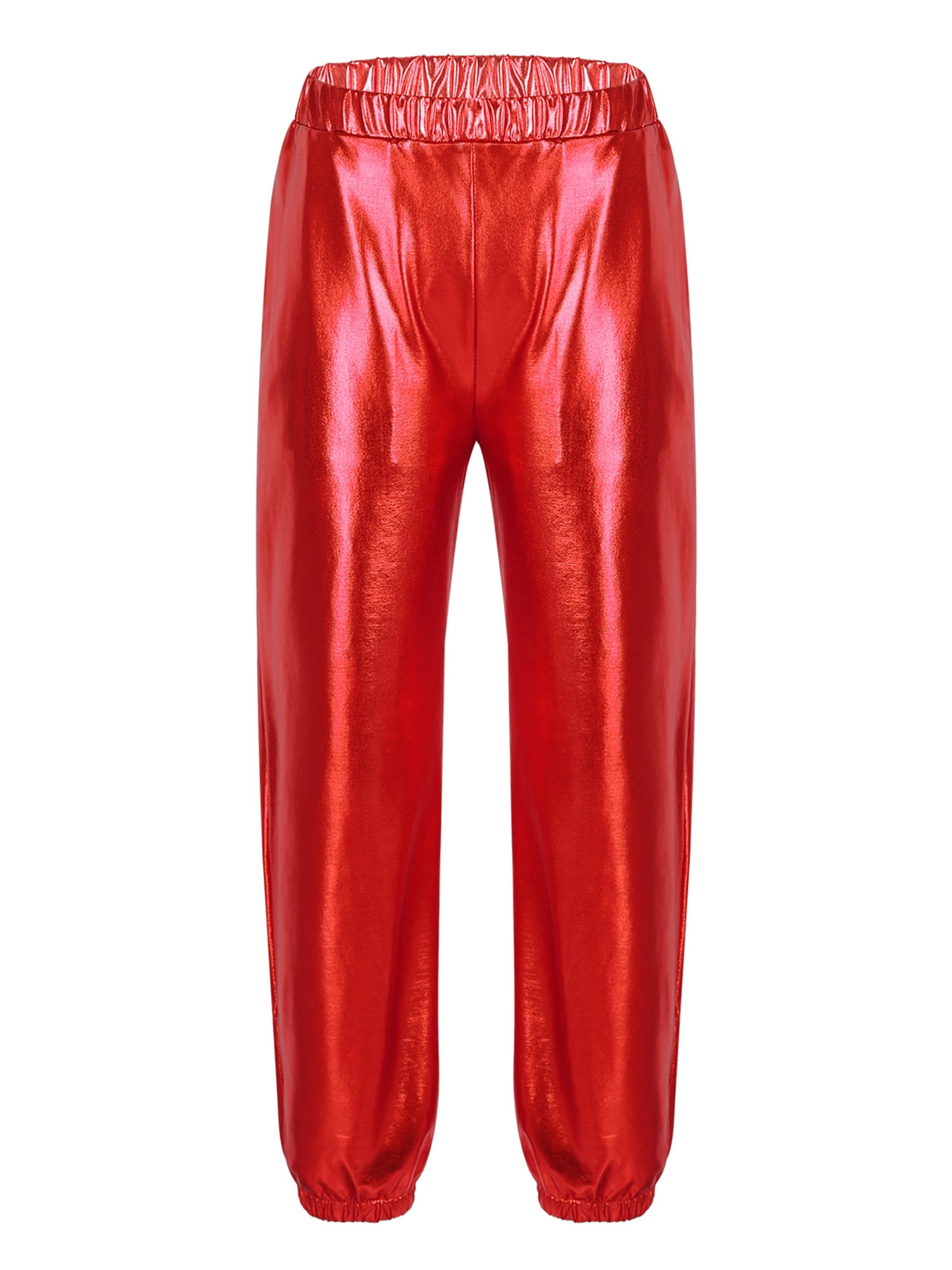 Doomiva Girls Metallic High Waist Dance Pants Sweatpants Hip Hop ...
